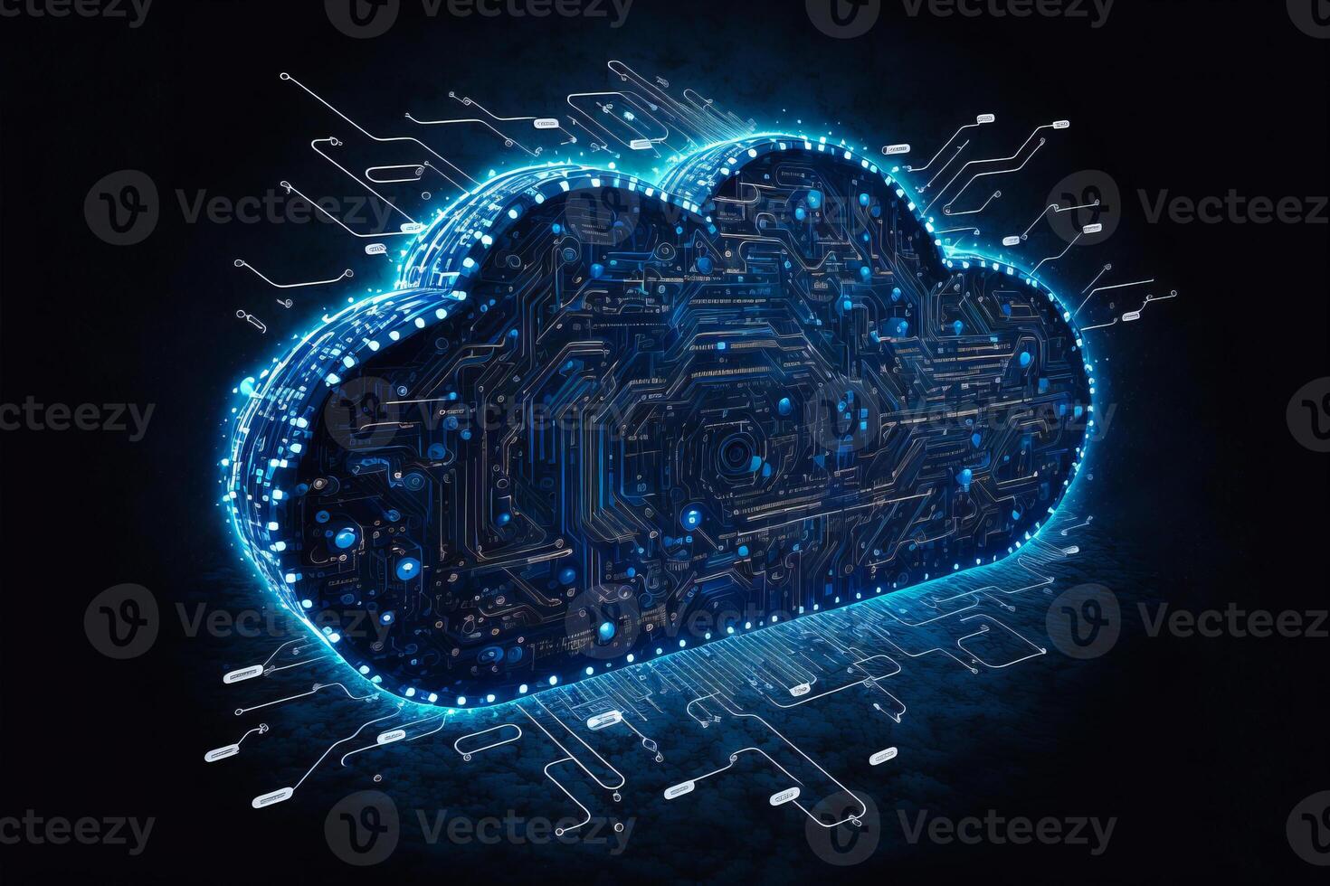 Digital cloud computing technology concept. 22852554 Stock Photo at ...