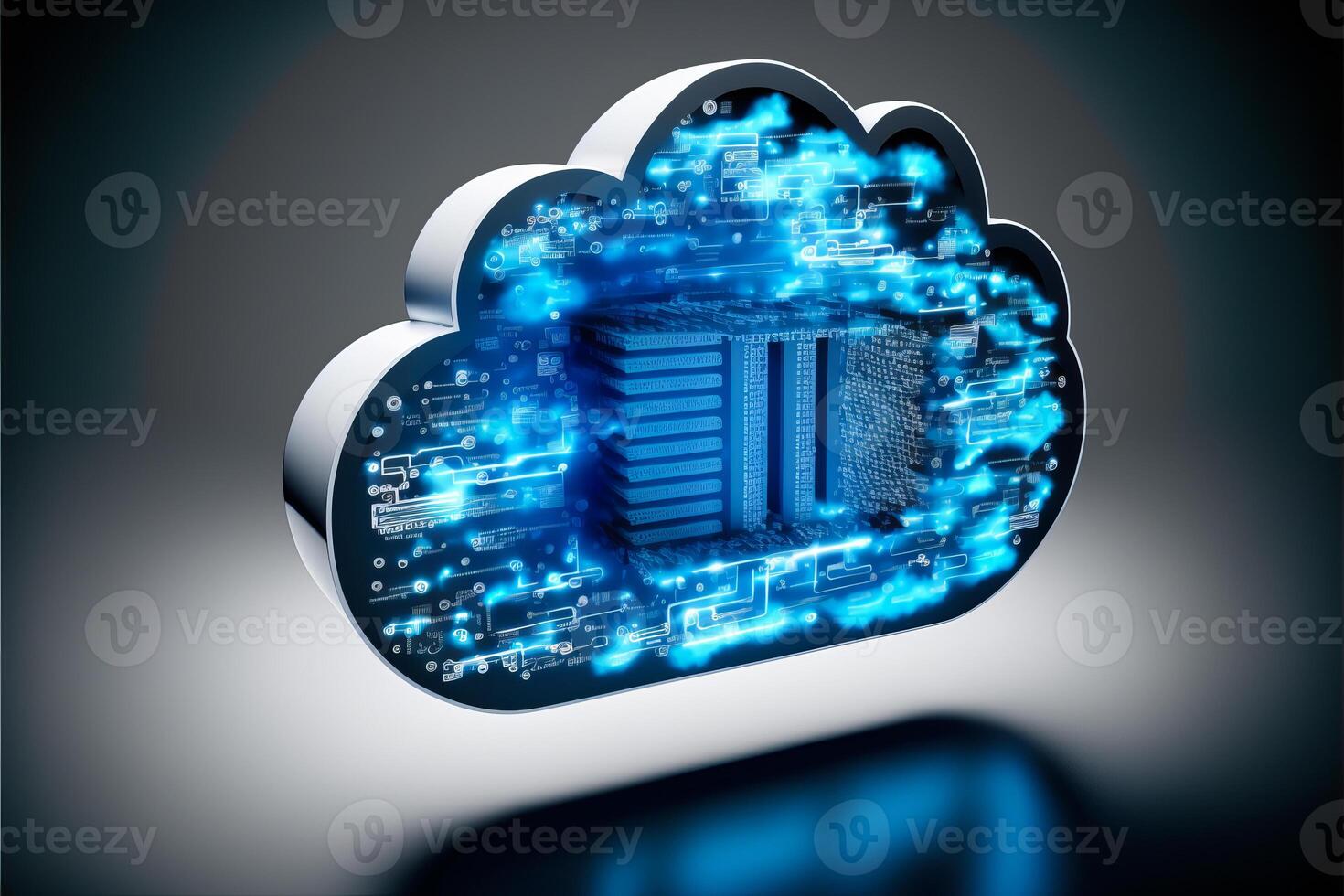 Digital cloud computing technology concept. 22852557 Stock Photo at ...