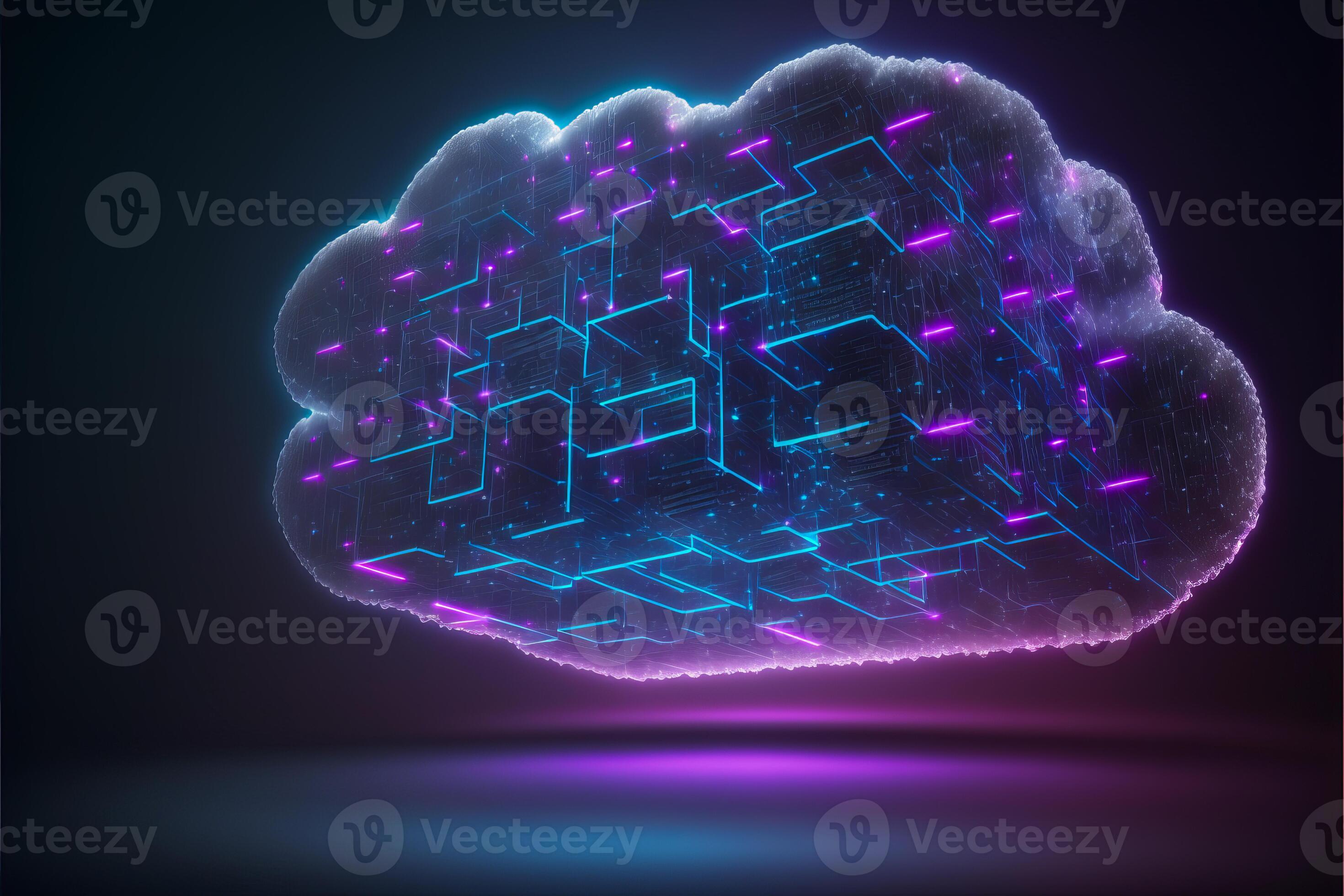Digital cloud computing technology concept. 22852561 Stock Photo at ...