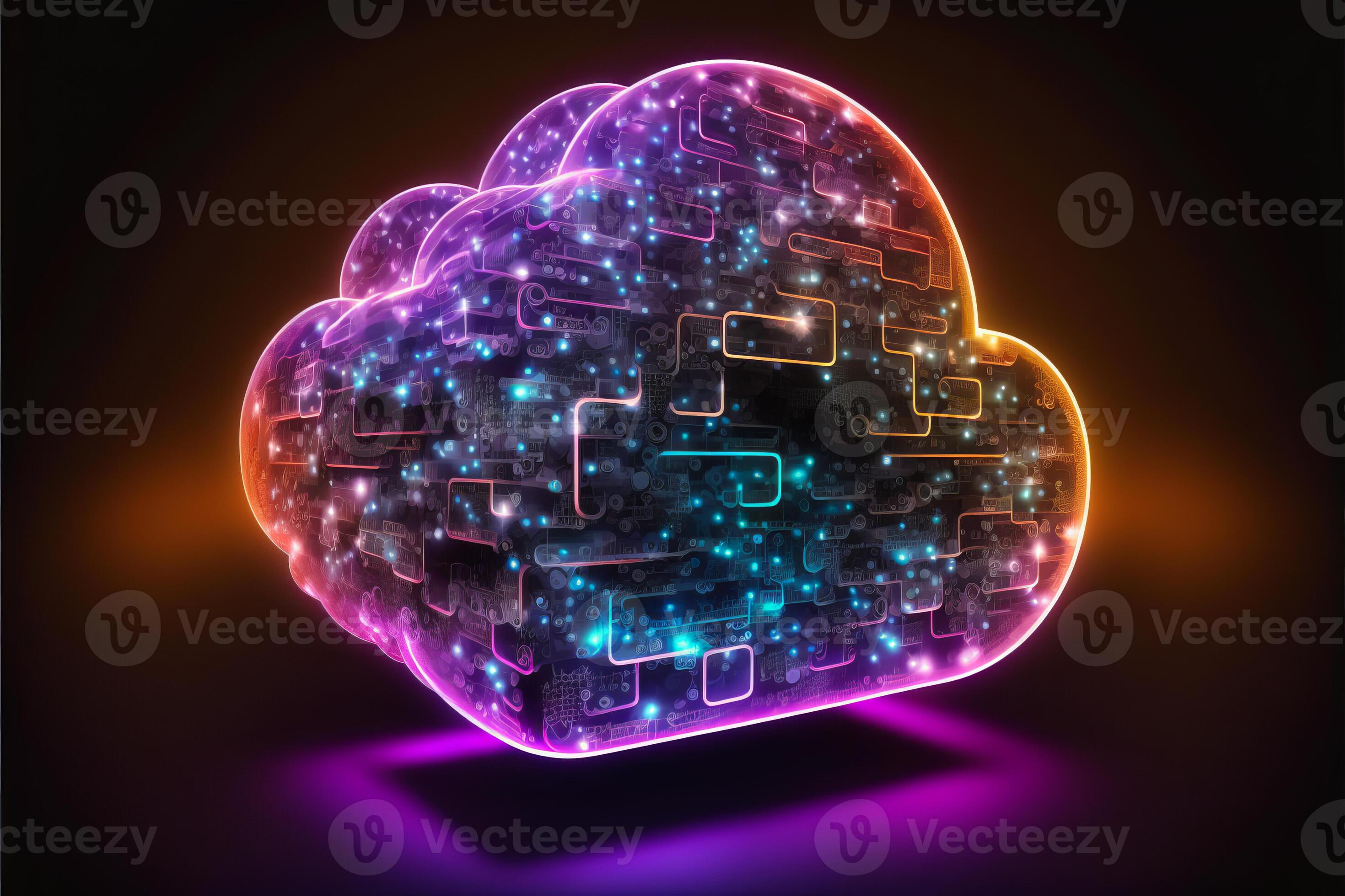 Digital cloud computing technology concept. 22852568 Stock Photo at ...