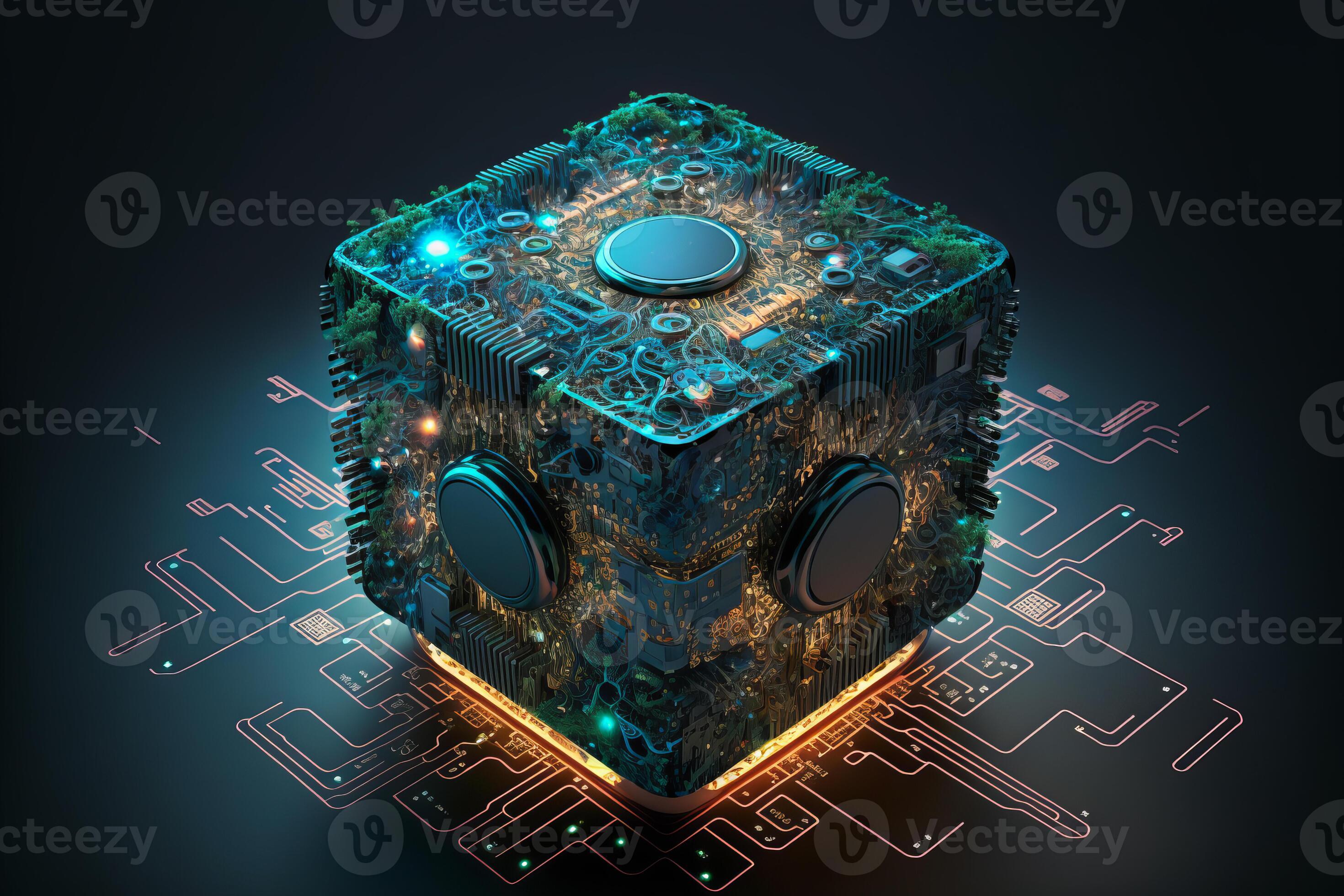 Abstract artificial intelligence central processing unit. 22853567 ...