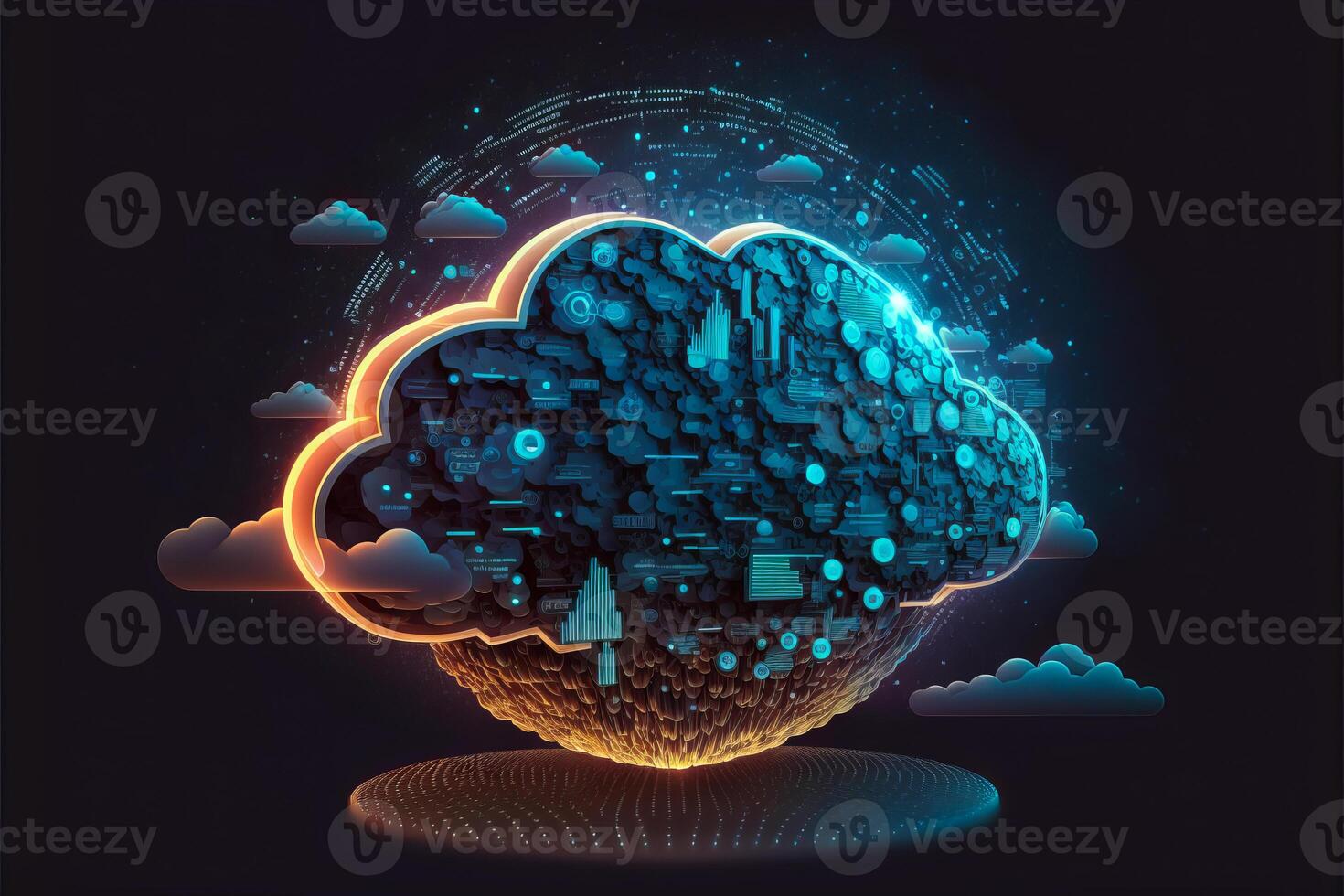 Digital cloud computing technology concept. 22854910 Stock Photo at ...