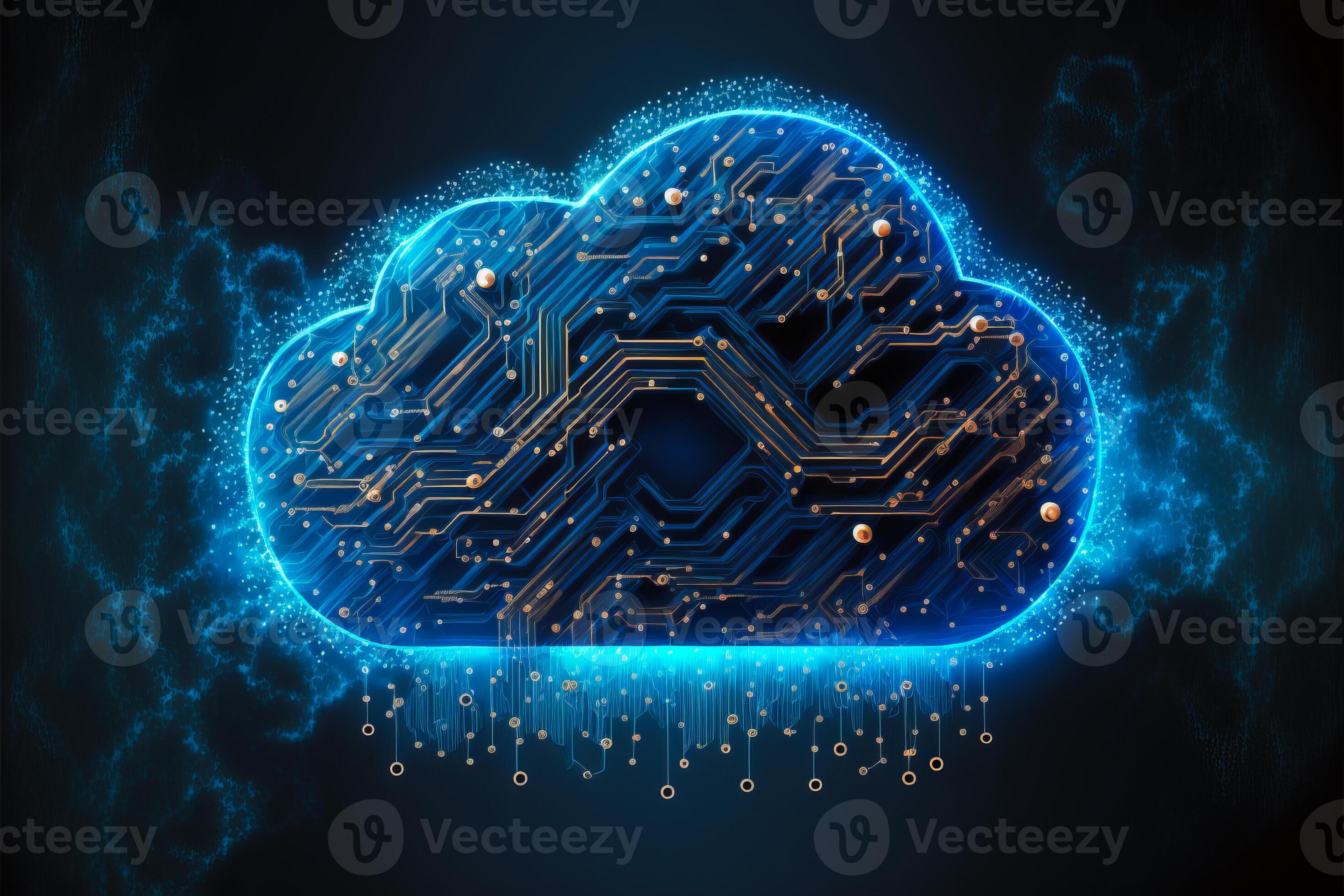 Digital cloud computing technology concept. 22854933 Stock Photo at ...