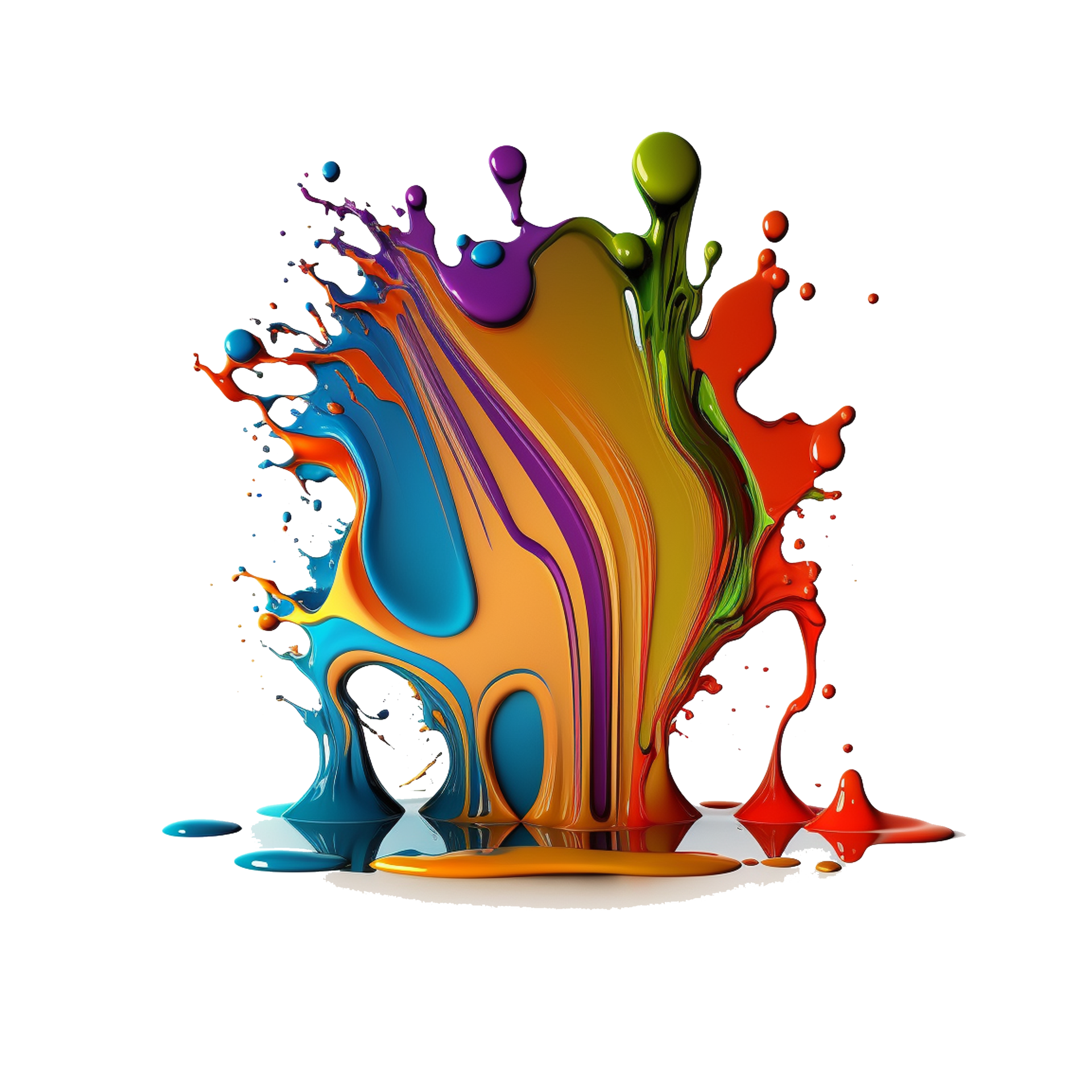 colorful splash liquid paint element on transparent background ... colorful splash liquid paint element on transparent background ...