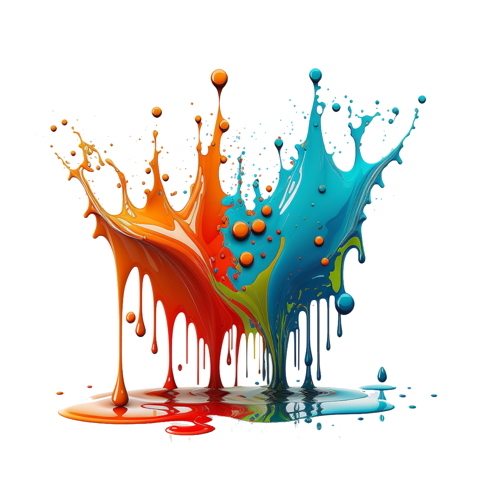 colorful splash liquid paint element on transparent background ... colorful splash liquid paint element on transparent background ...