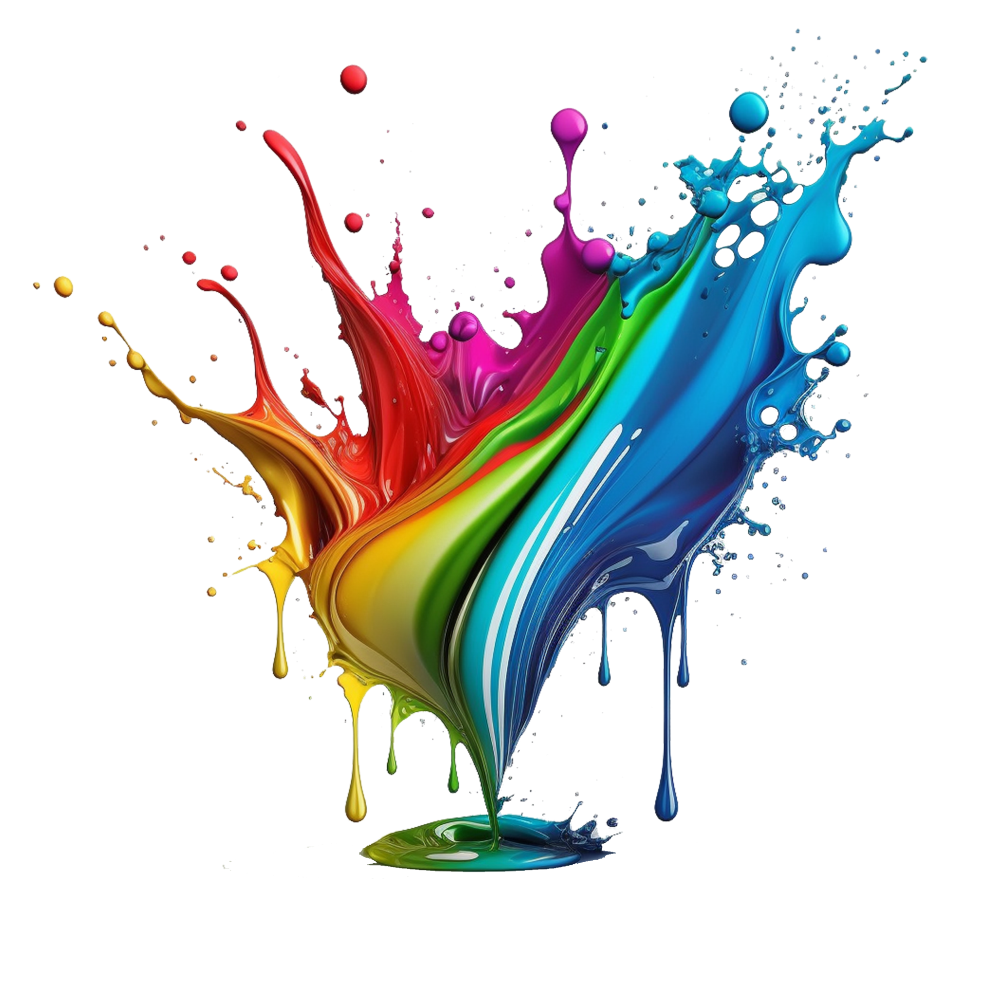 colorful splash liquid paint element on transparent background ... colorful splash liquid paint element on transparent background ...