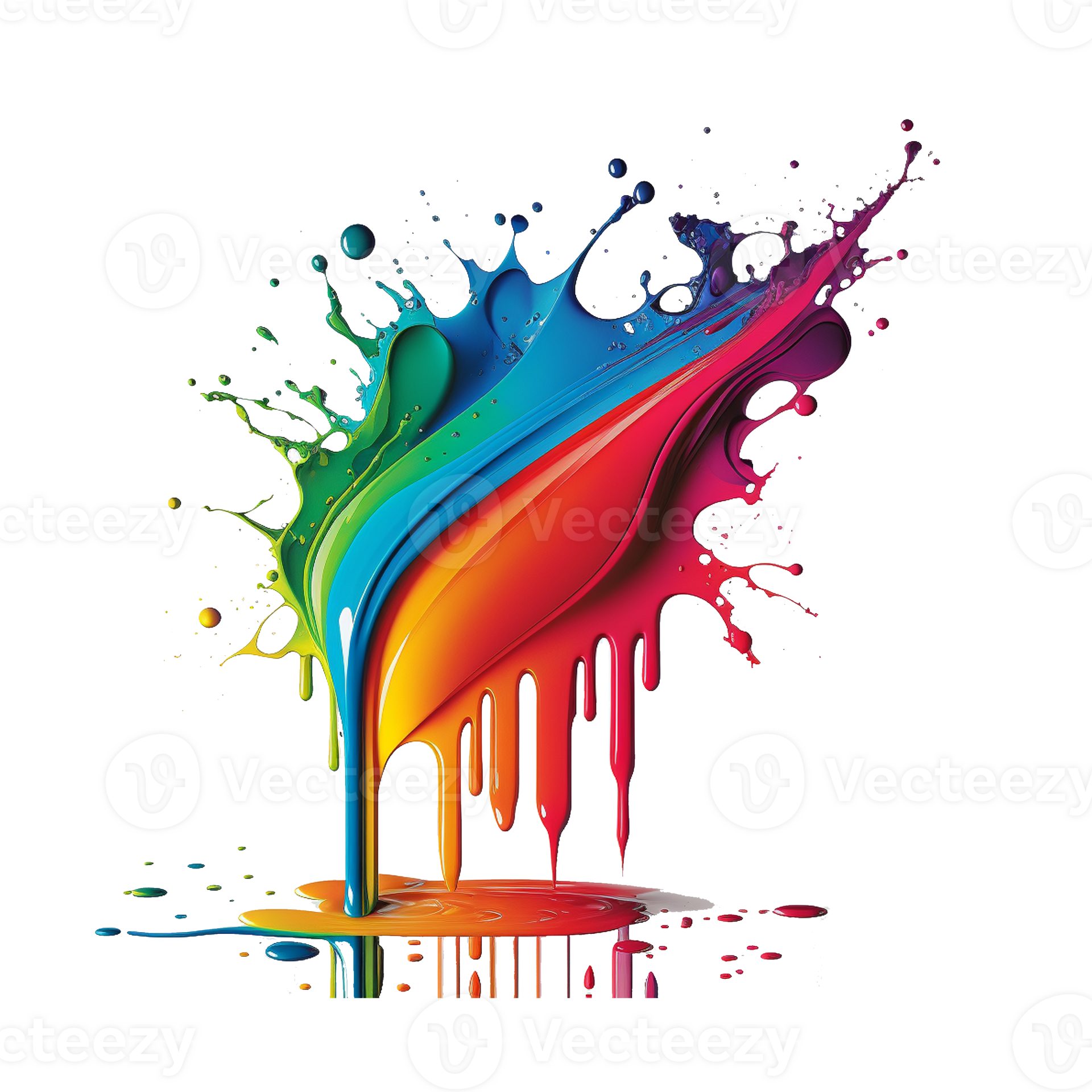 colorful splash liquid paint element on transparent background ... colorful splash liquid paint element on transparent background ...