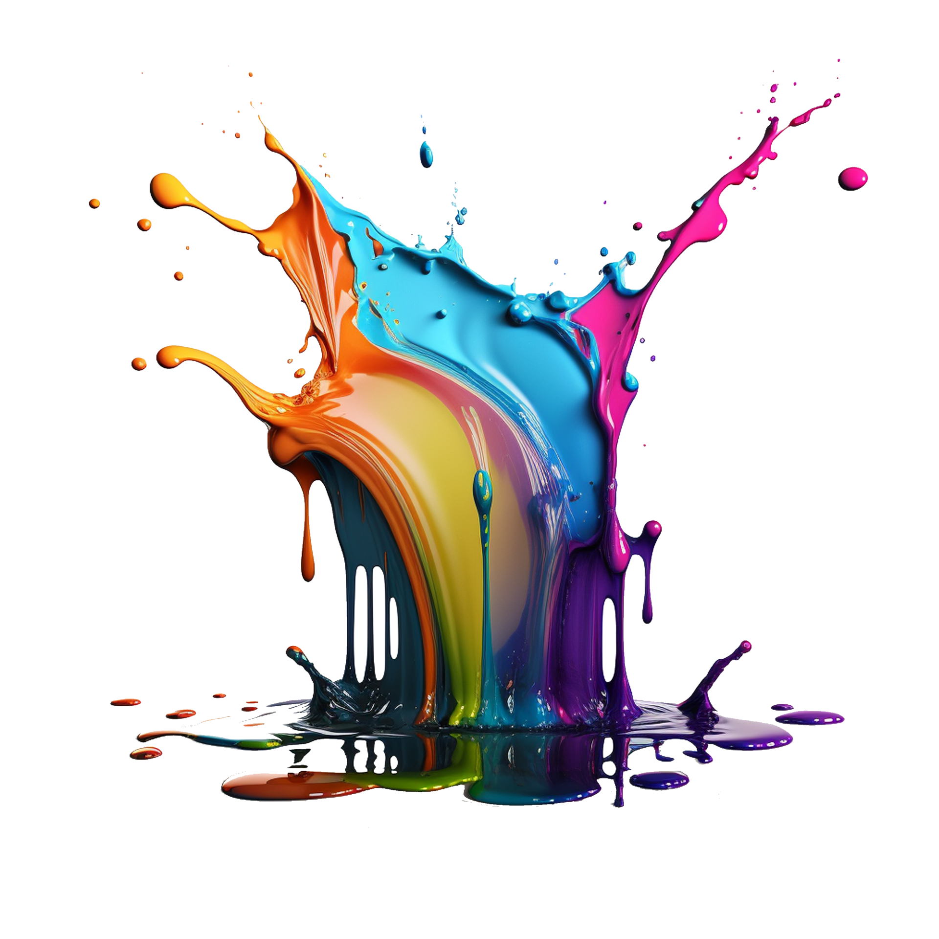 colorful splash liquid paint element on transparent background ... colorful splash liquid paint element on transparent background ...