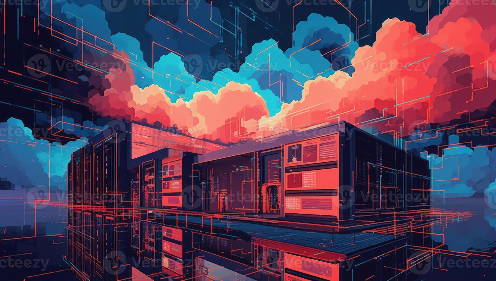 Data Center Server Room Datacenter Big Data Center Cloud Computing