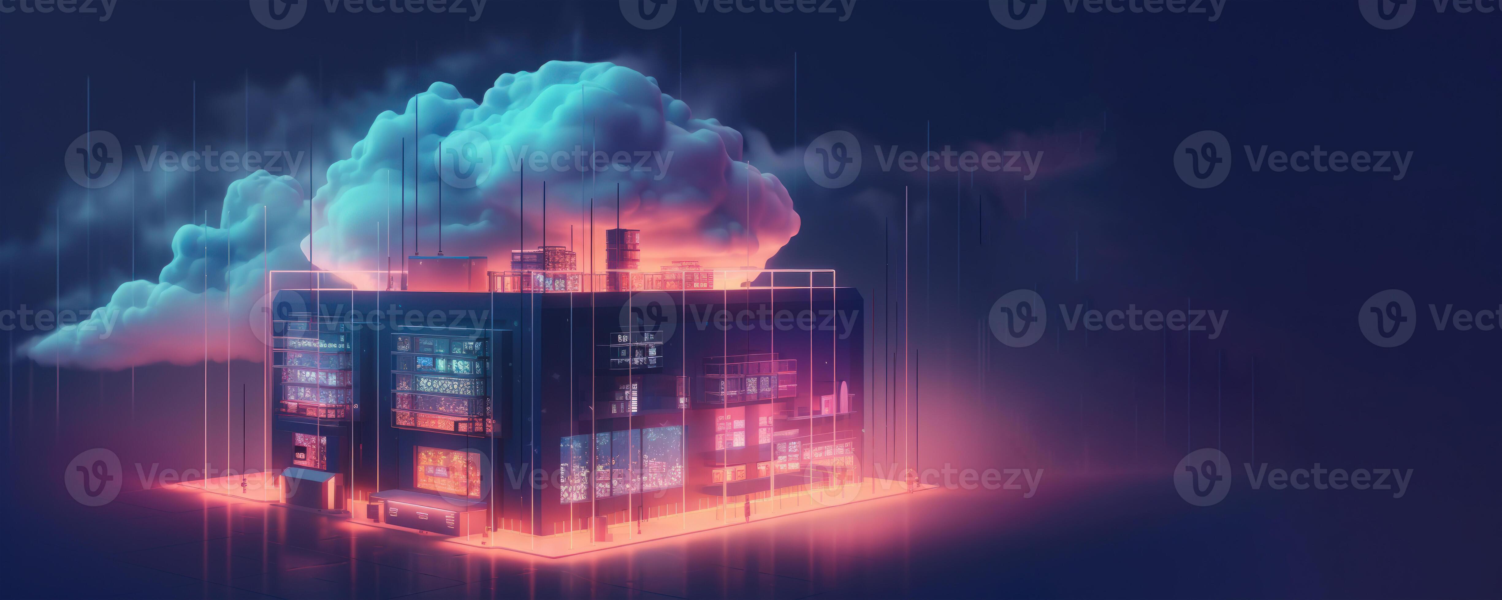 Data Center Server Room Datacenter Big Data Center Cloud Computing Concept Generative Ai