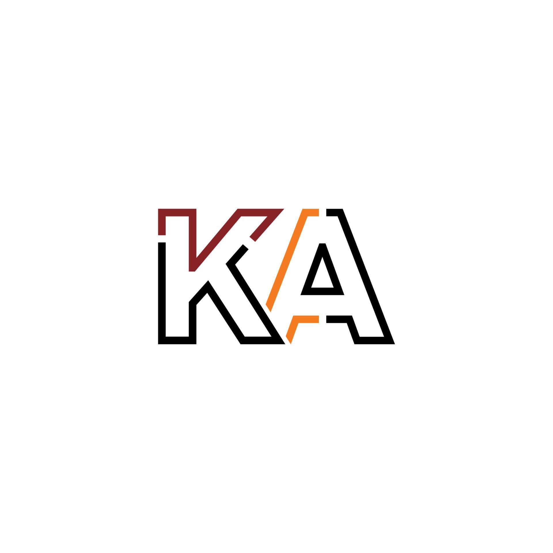 Abstract letter KA logo design with line connection for technology and ...