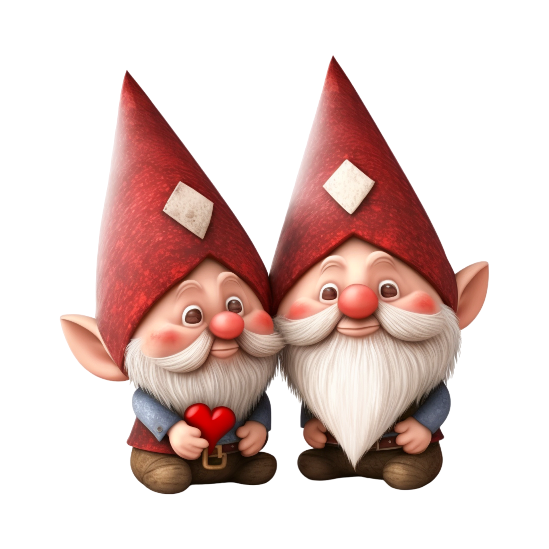 Cute Valentine S Day Gnomes Pink Hat Couple Holding Love Heart 22869042 Png