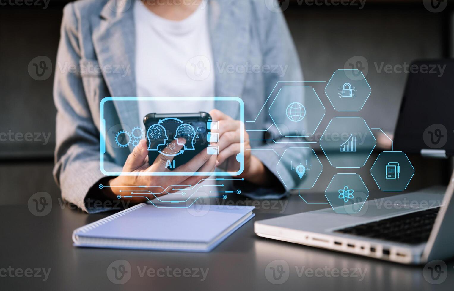 Man And Woman Using Chat Bot In Smartphone Intelligence Ai Chat With Ai Artificial Intelligence