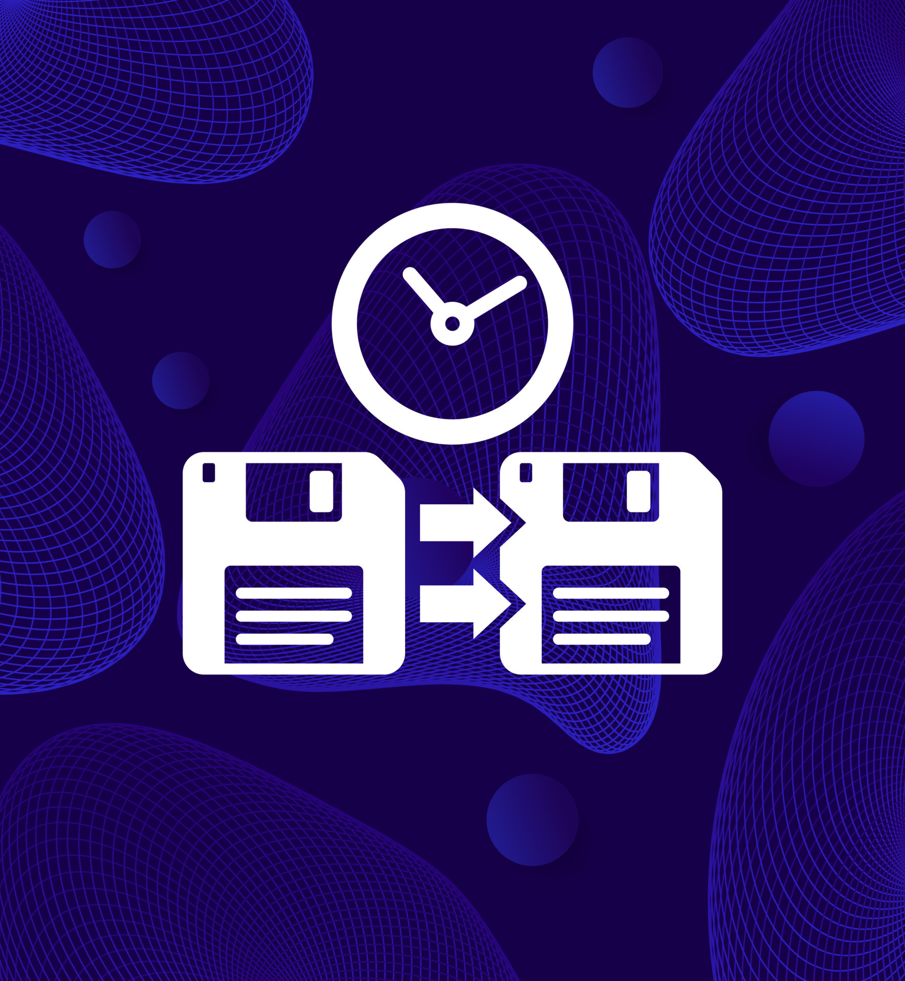 Backup Time Icon With Floppy Disks Vector 22870629 Vector Art At Vecteezy