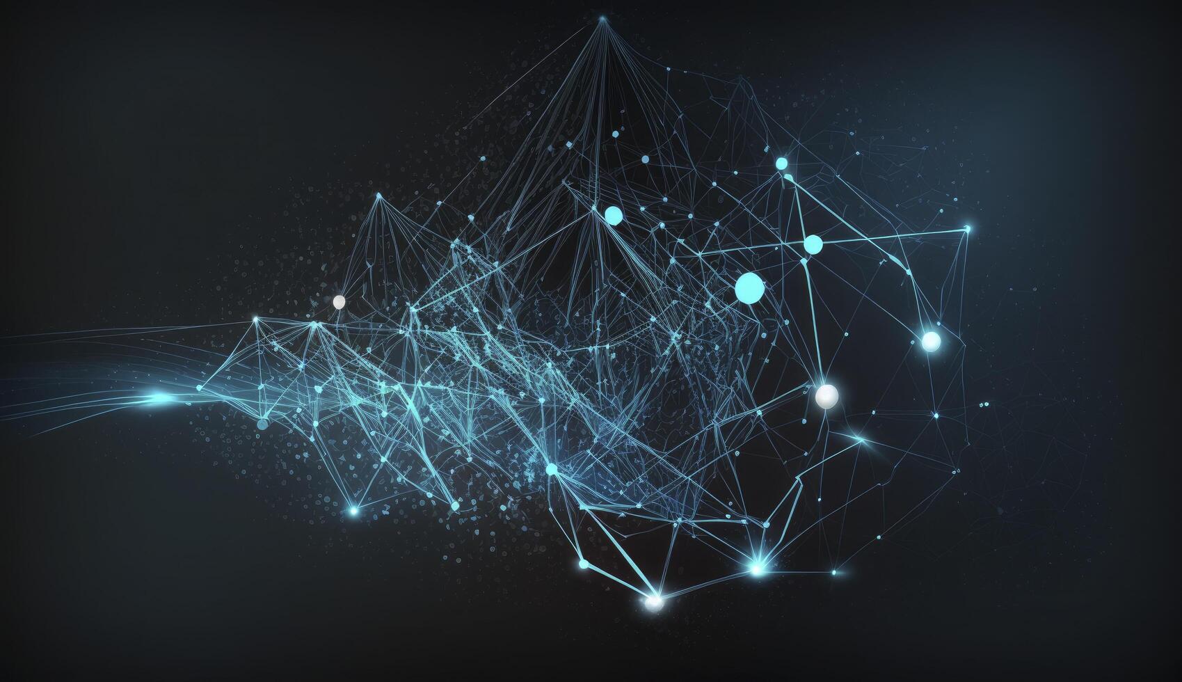 Abstract Futuristic With Connection Lines On Blue Background Plexus