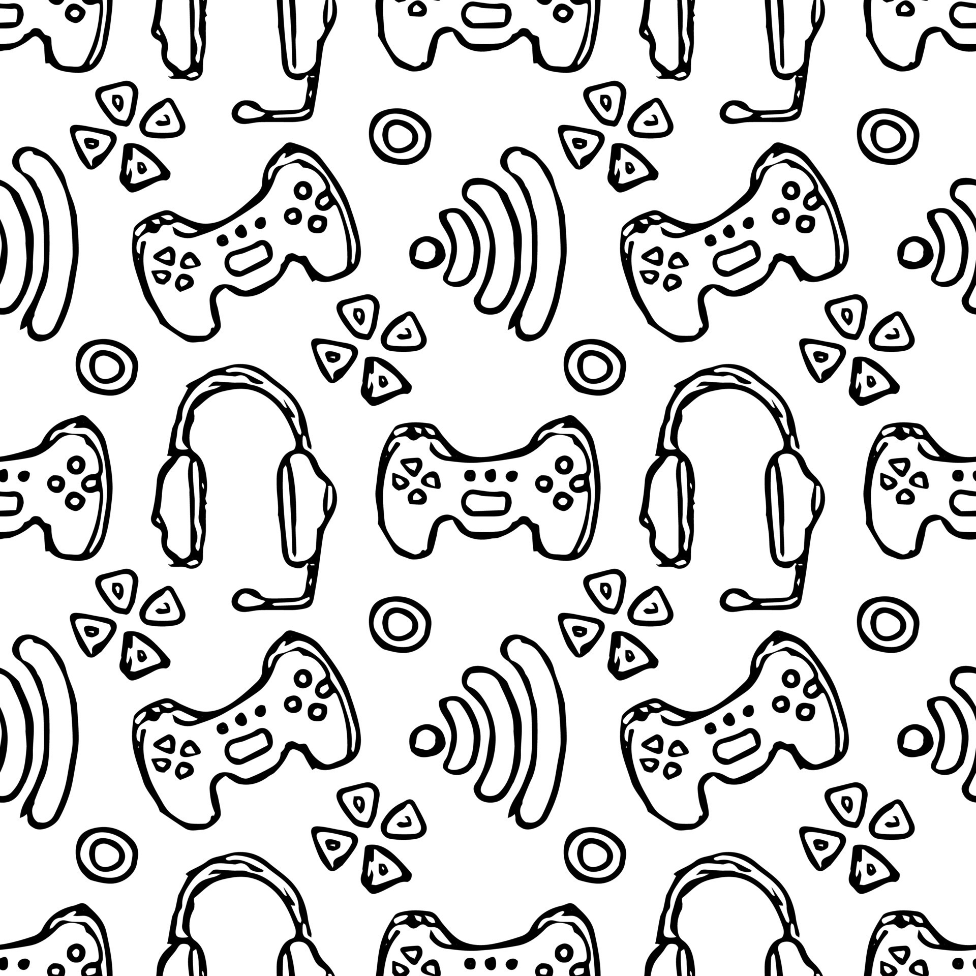 Seamless gaming pattern. Doodle background with gaming icons 22878894 ...