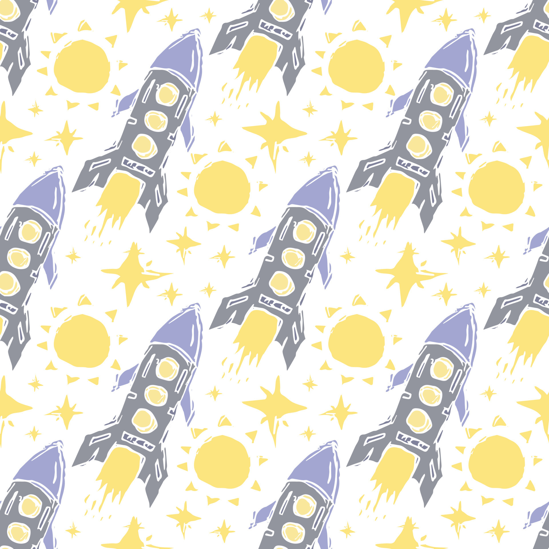 Seamless space pattern. Cosmos background. Doodle vector space ...