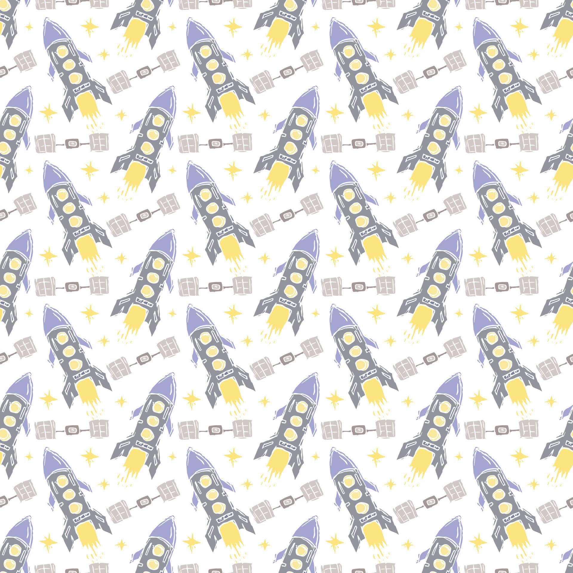 Seamless space pattern. Cosmos background. Doodle vector space ...