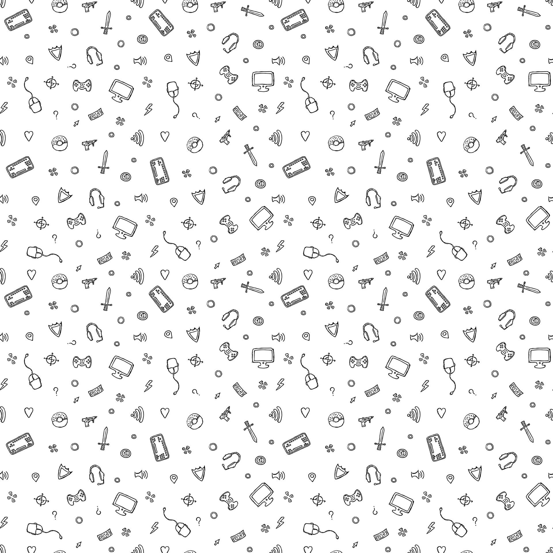 Seamless gaming pattern. Doodle background with gaming icons 22879238 ...