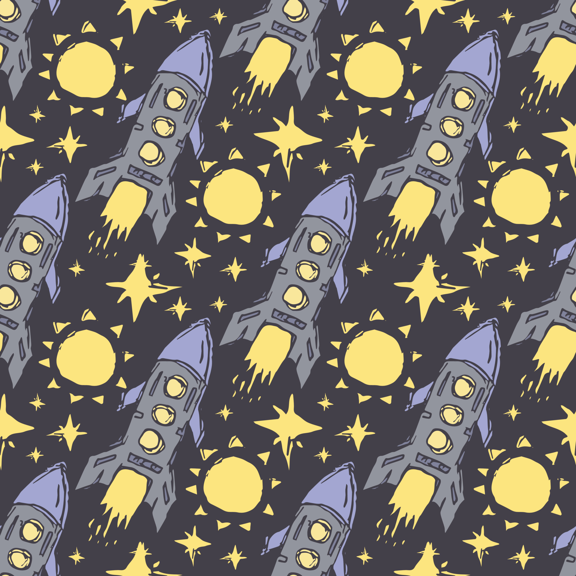 Seamless space pattern. Cosmos background. Doodle vector space illustration 22879283 Vector Art ...