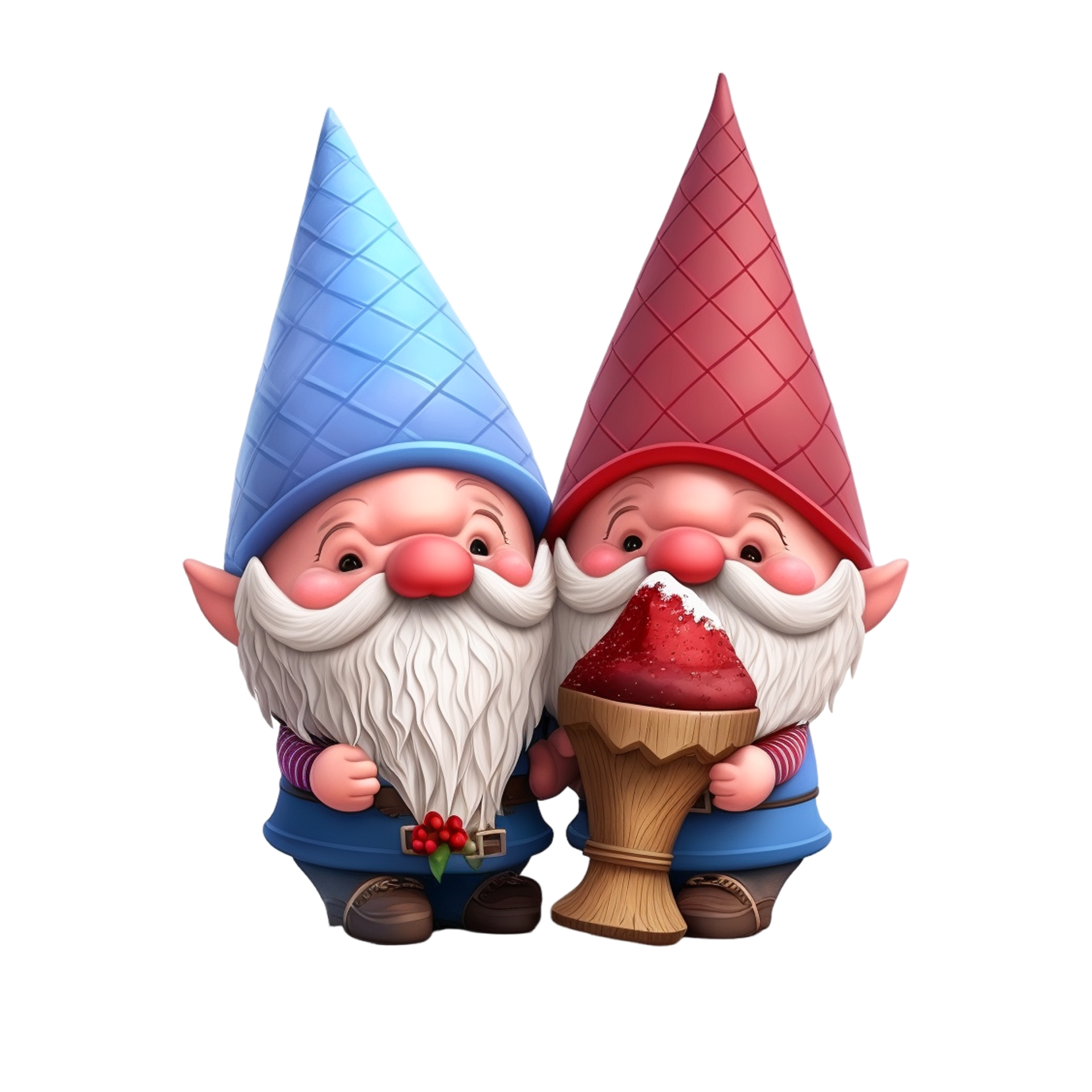 Cute Valentine S Day Gnomes Pink Hat Couple Holding Love Heart 22881100 Png