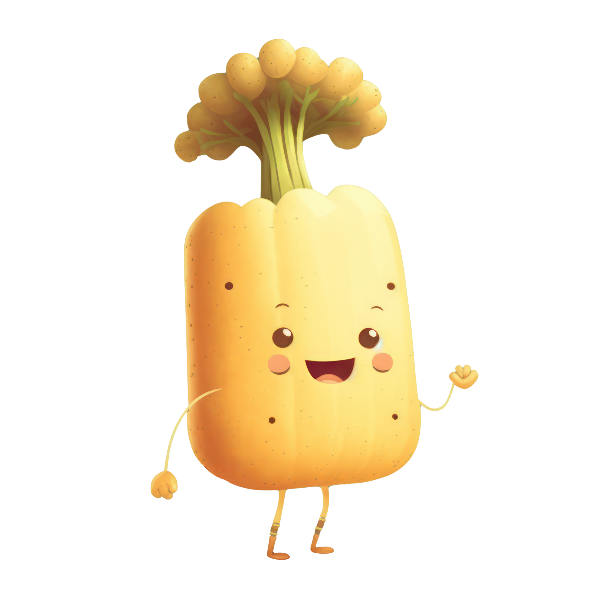 Cute Happy Parsnip Character Ai Generated 22881249 Png