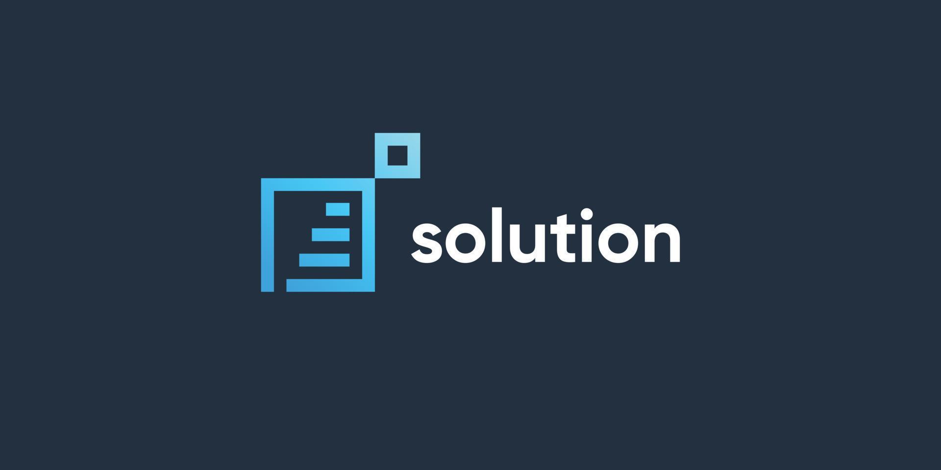 Solution logo design idea with simple concept 22883927 Vector Art at Vecteezy
