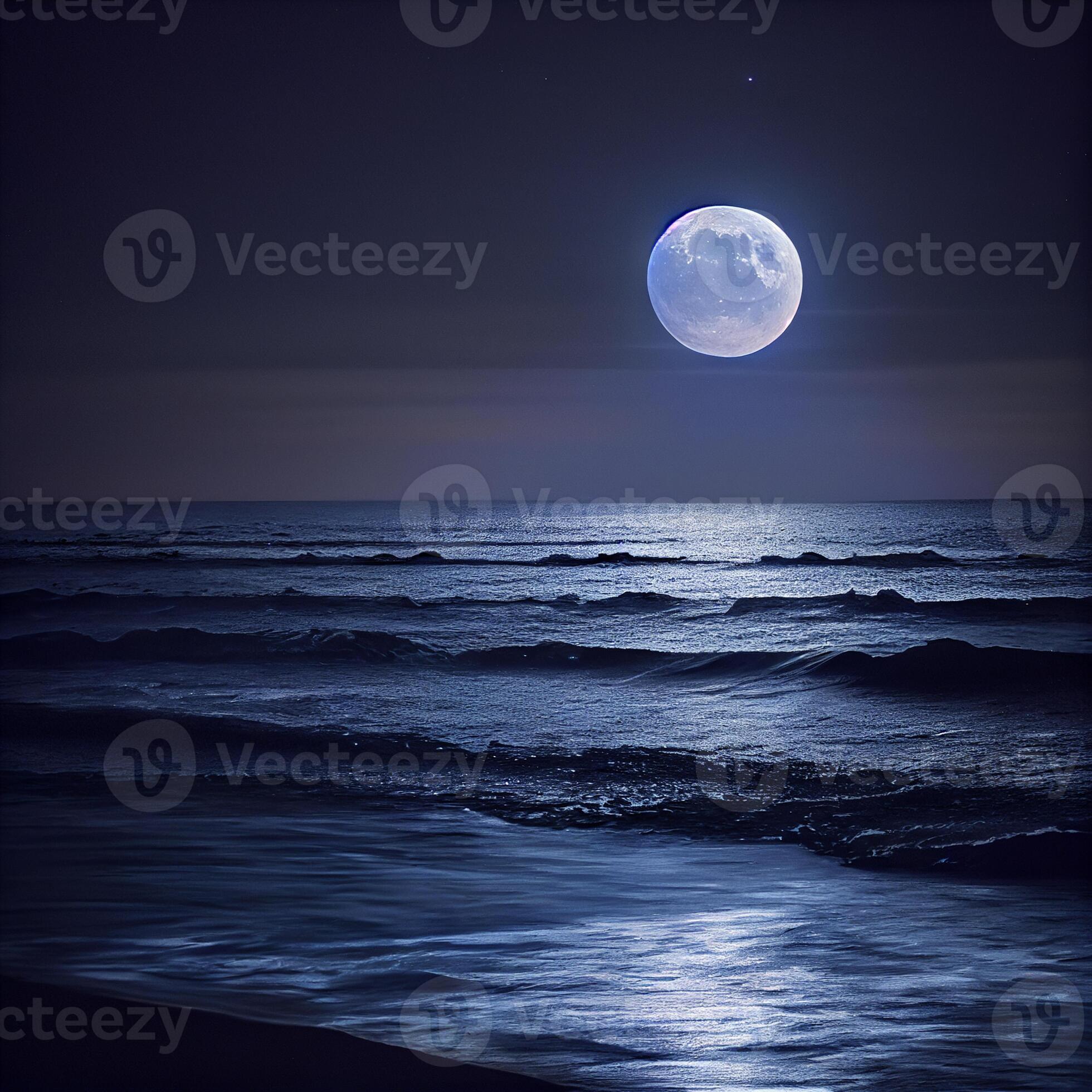 full moon rising over the ocean at night 22888830 Stock Photo at Vecteezy full moon rising over the ocean at night 22888830 Stock Photo at Vecteezy