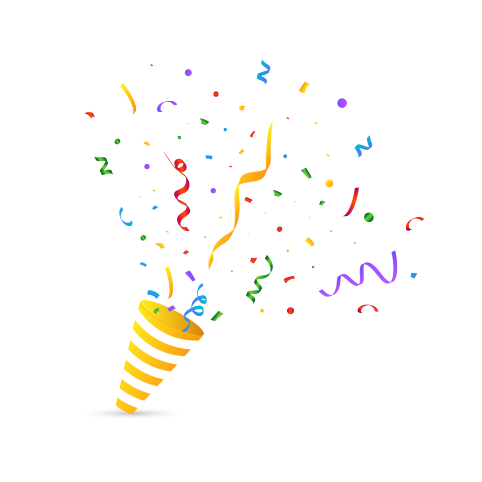 Confetti and tinsel explosion PNG background. Realistic ribbon and ... Confetti and tinsel explosion PNG background. Realistic ribbon and ...