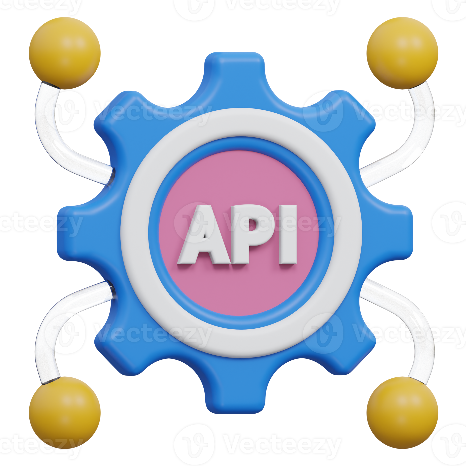 api setting 3d rendering, transparent backgorund, design and ...
