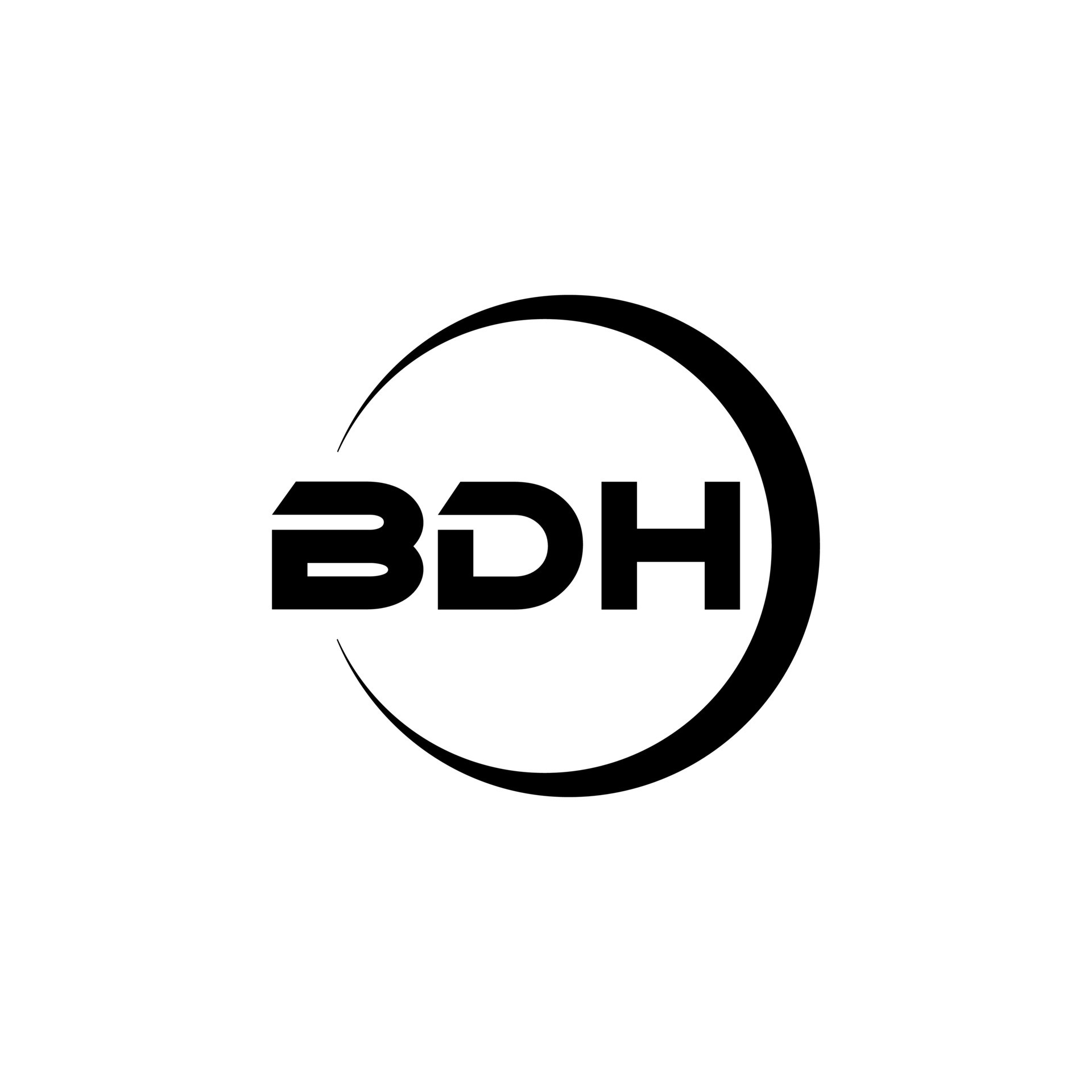 BDH letter logo design in illustration. Vector logo, calligraphy designs for logo, Poster ...