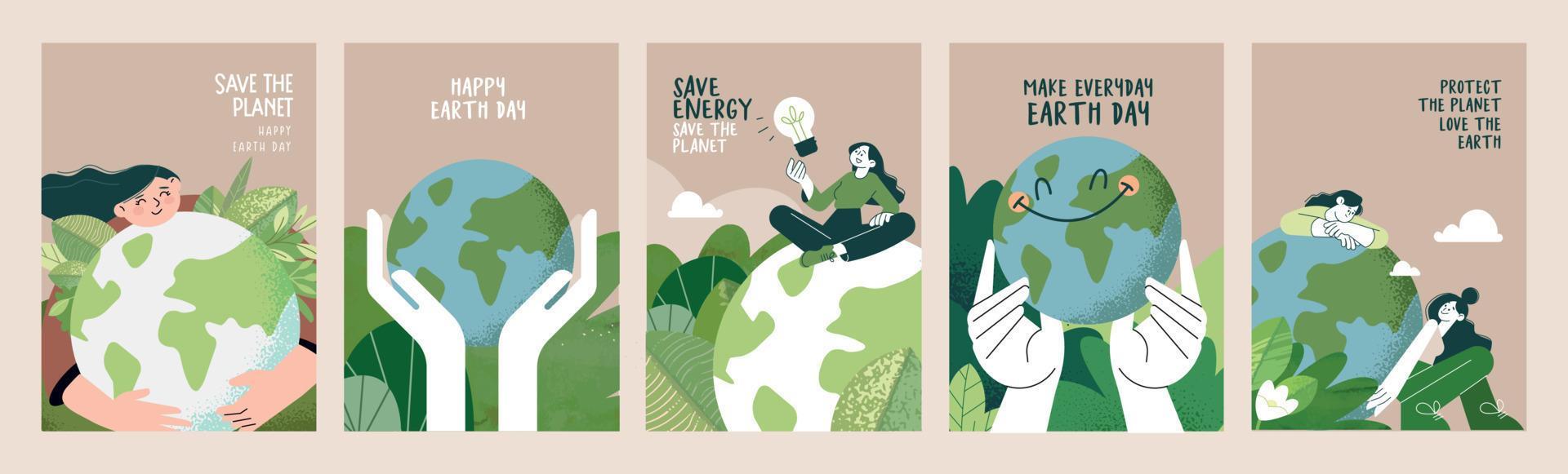 Earth day poster set. Vector illustrations for graphic and web design ...
