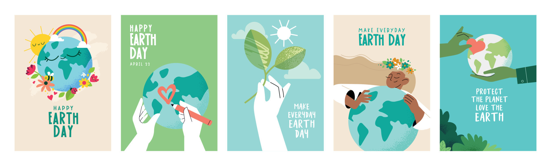 Earth day poster set. Vector illustrations for graphic and web design ...