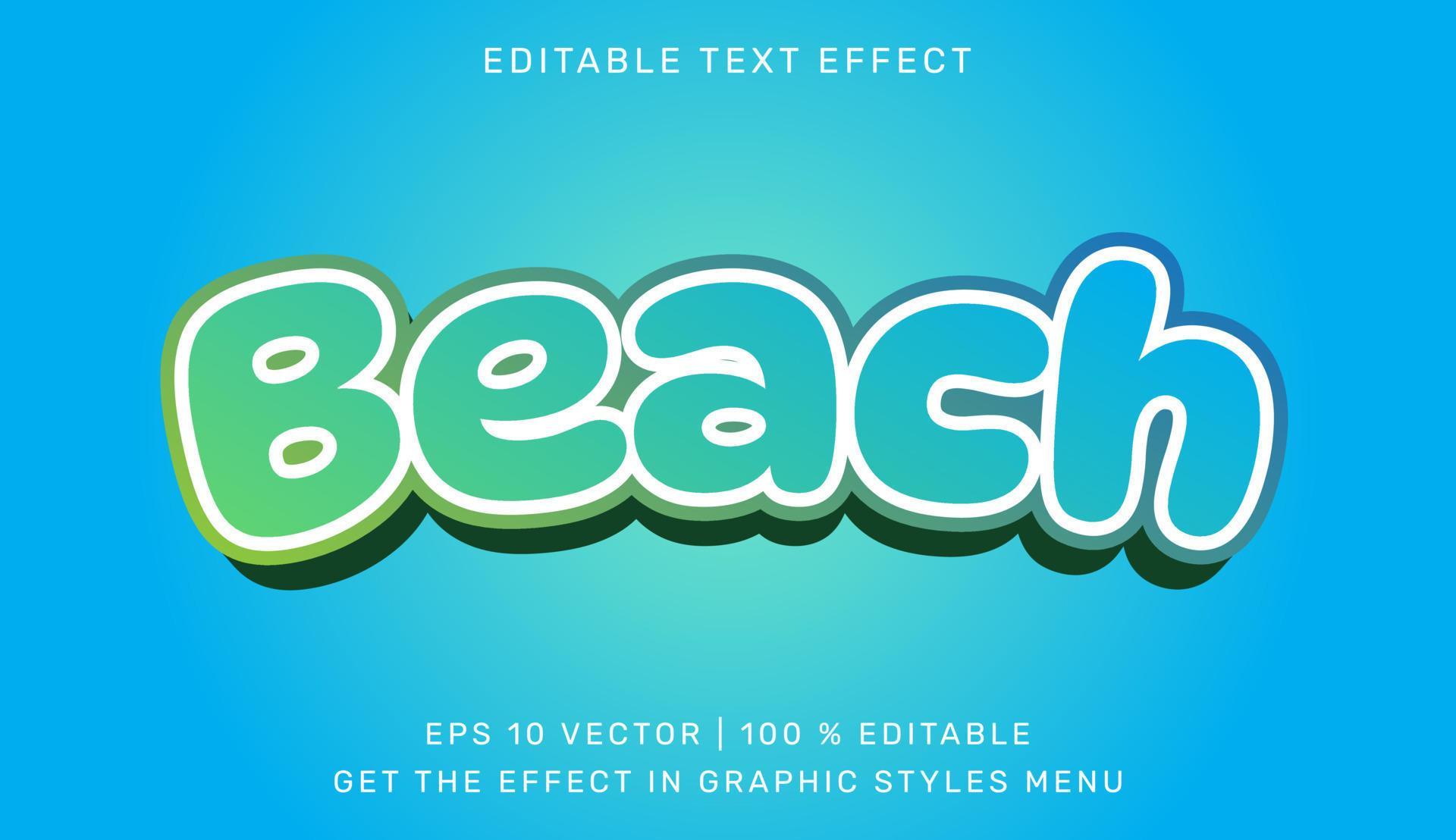 Beach 3d editable text effect 22903074 Vector Art at Vecteezy