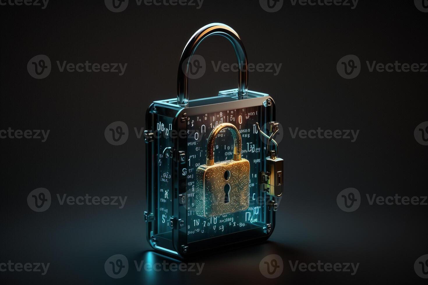 Illustration Of A Padlock On A Digital Screen Symbolizing Secure And Encrypted Data 22903634
