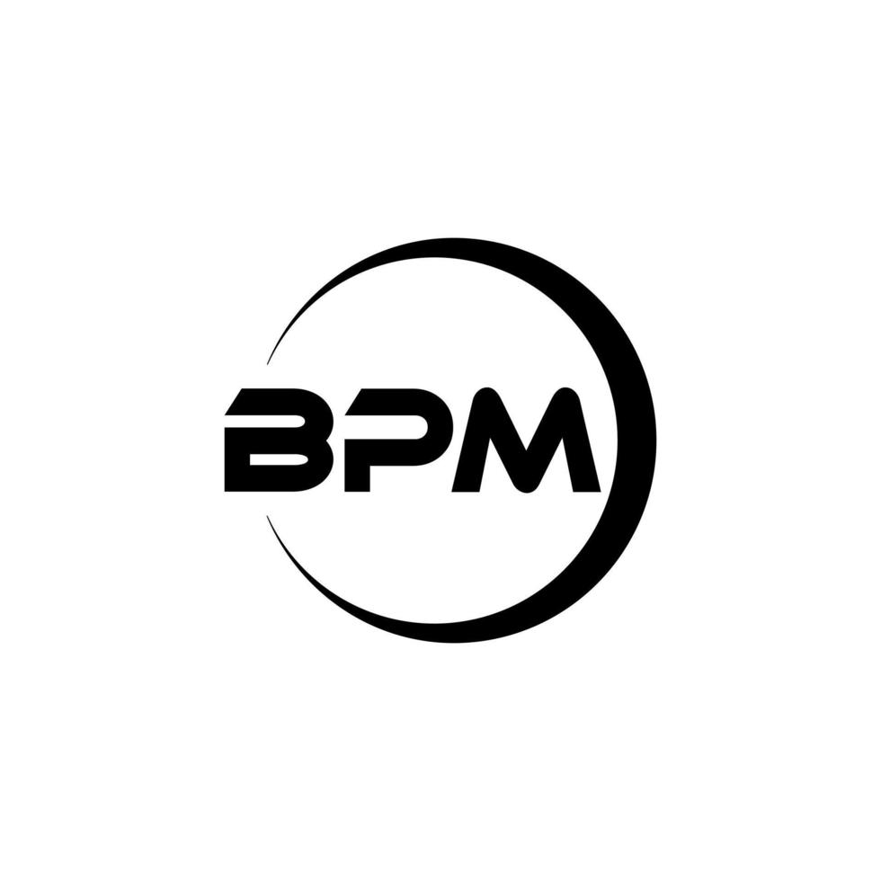 BPM letter logo design in illustration. Vector logo, calligraphy designs for logo, Poster ...