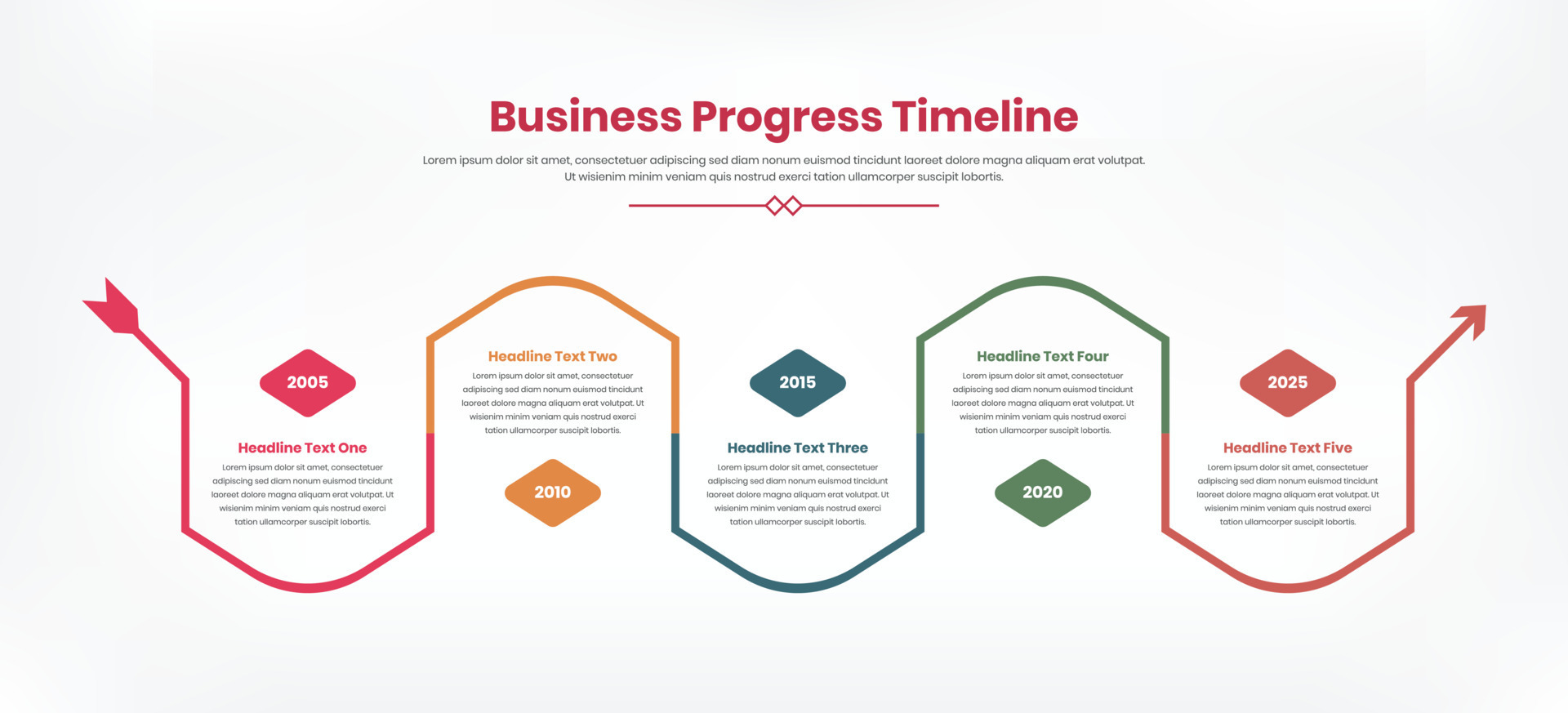 Business progress timeline infographic template for text based ...