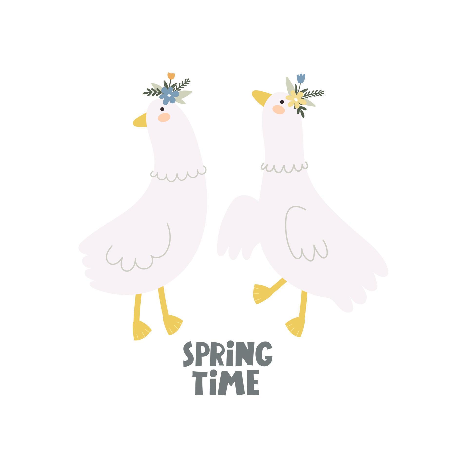 spring time. Cartoon sheep, flowers, hand drawing lettering. colorful ...