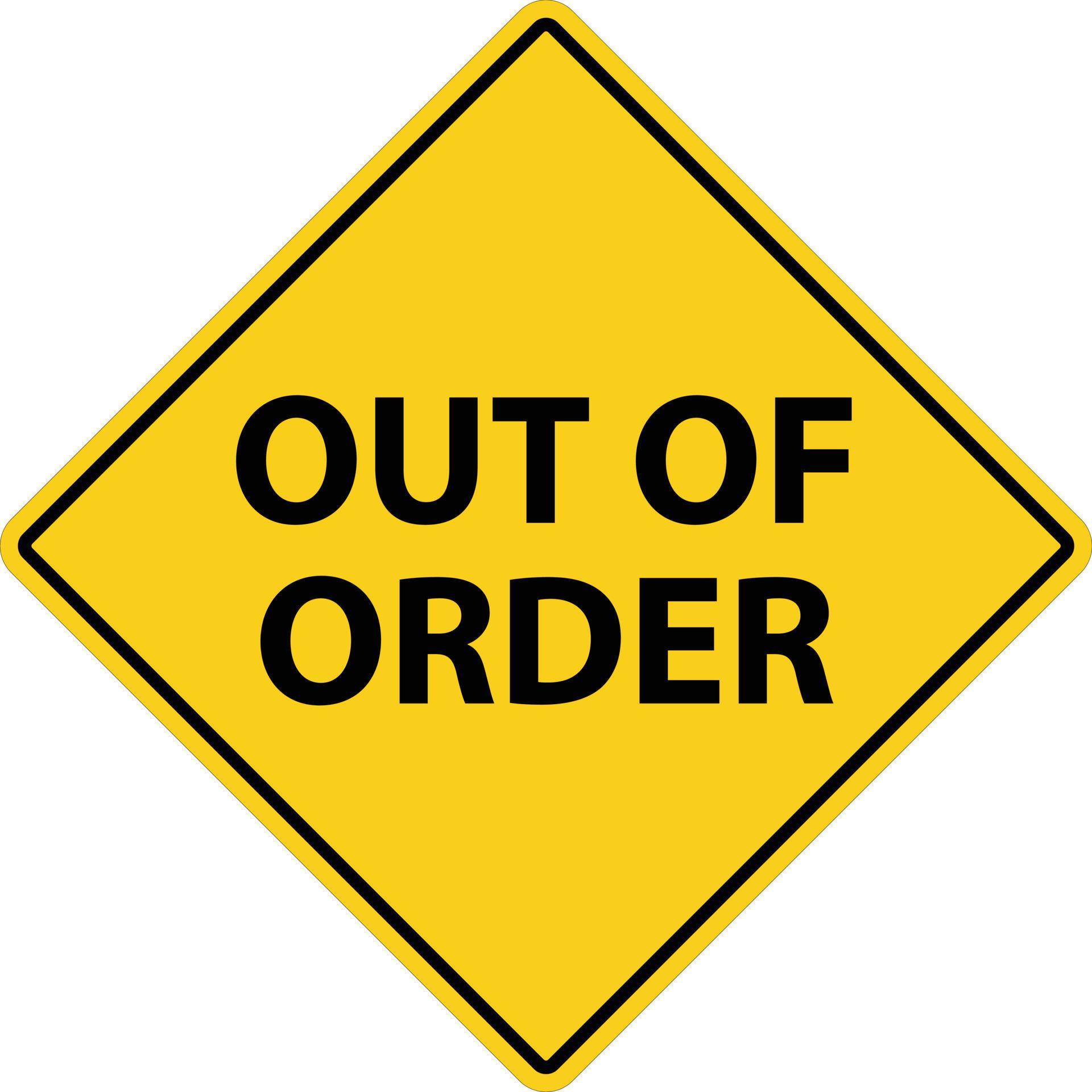 Out of order sign. Out of order warning symbol. Elevator safety sign. flat style. 22915224 ...