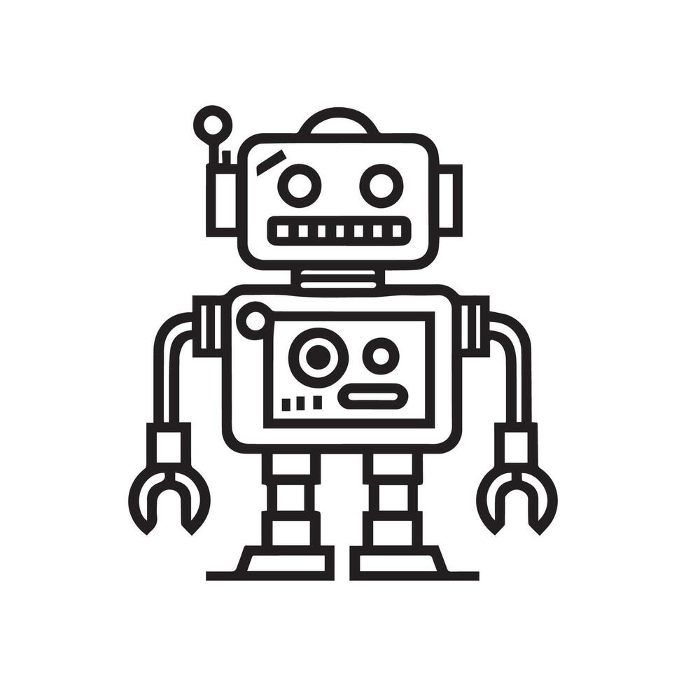 robot outline icon vector, 22915545 Vector Art at Vecteezy