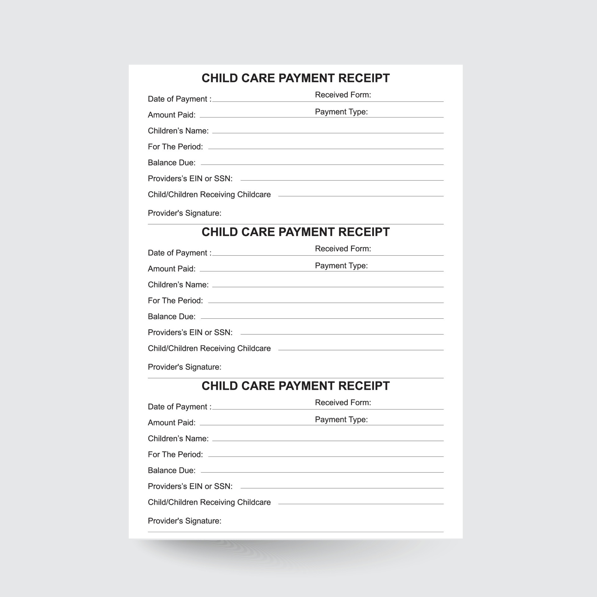 Child Care Receipt,Daycare Payment Form,Daycare Tax Form,Printable ... Child Care Receipt,Daycare Payment Form,Daycare Tax Form,Printable ...