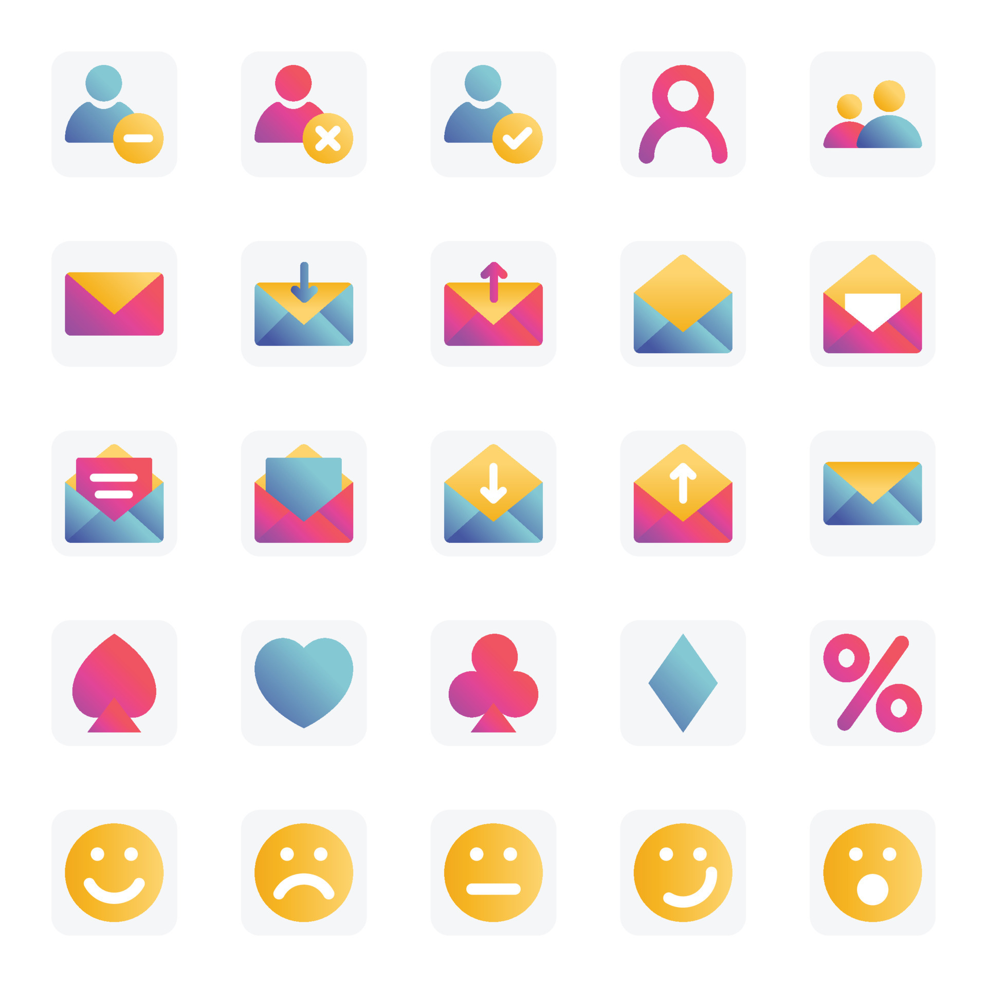 Gradient color icons for Universal web and mobile. 22915958 Vector Art ...