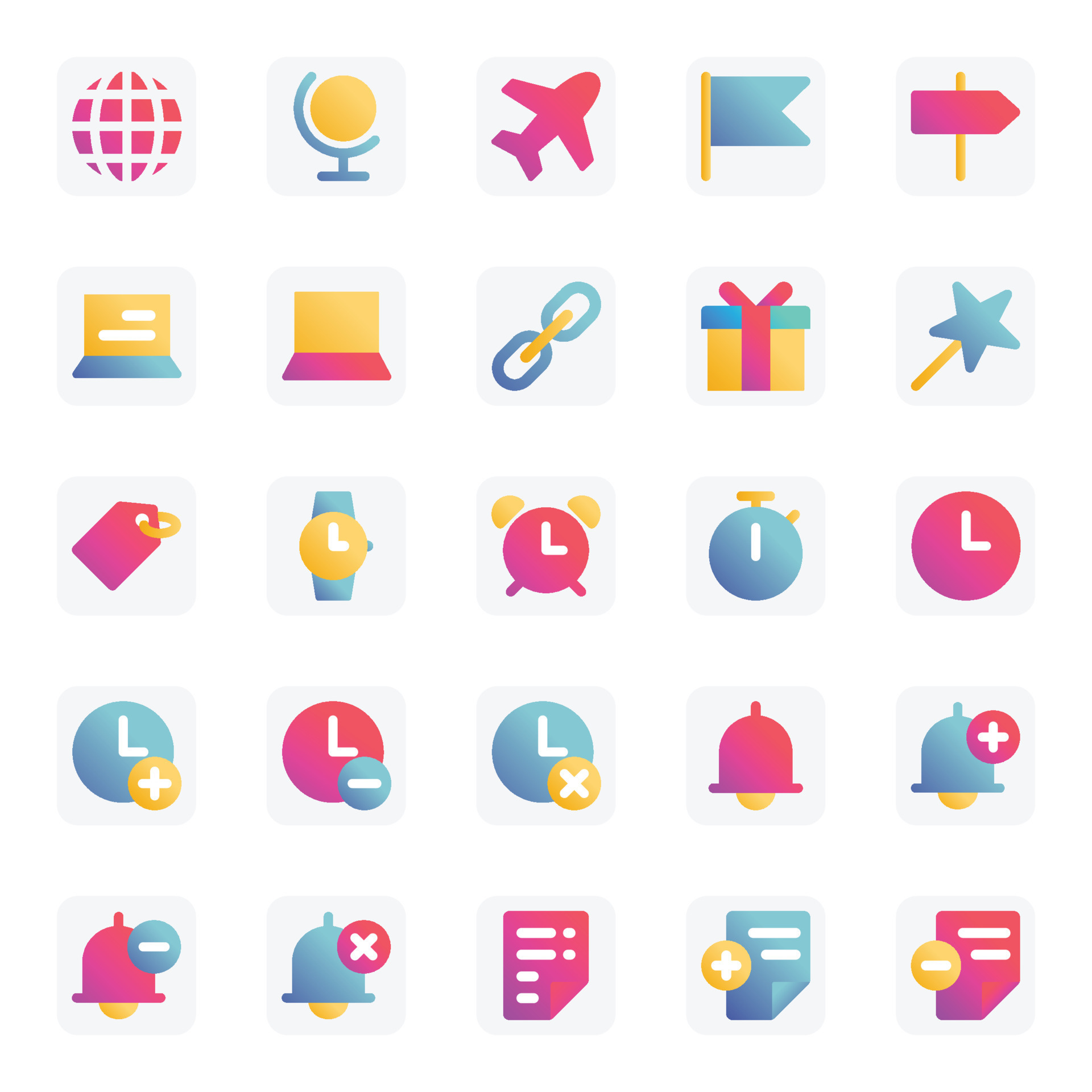 Gradient color icons for Universal web and mobile. 22915972 Vector Art ...