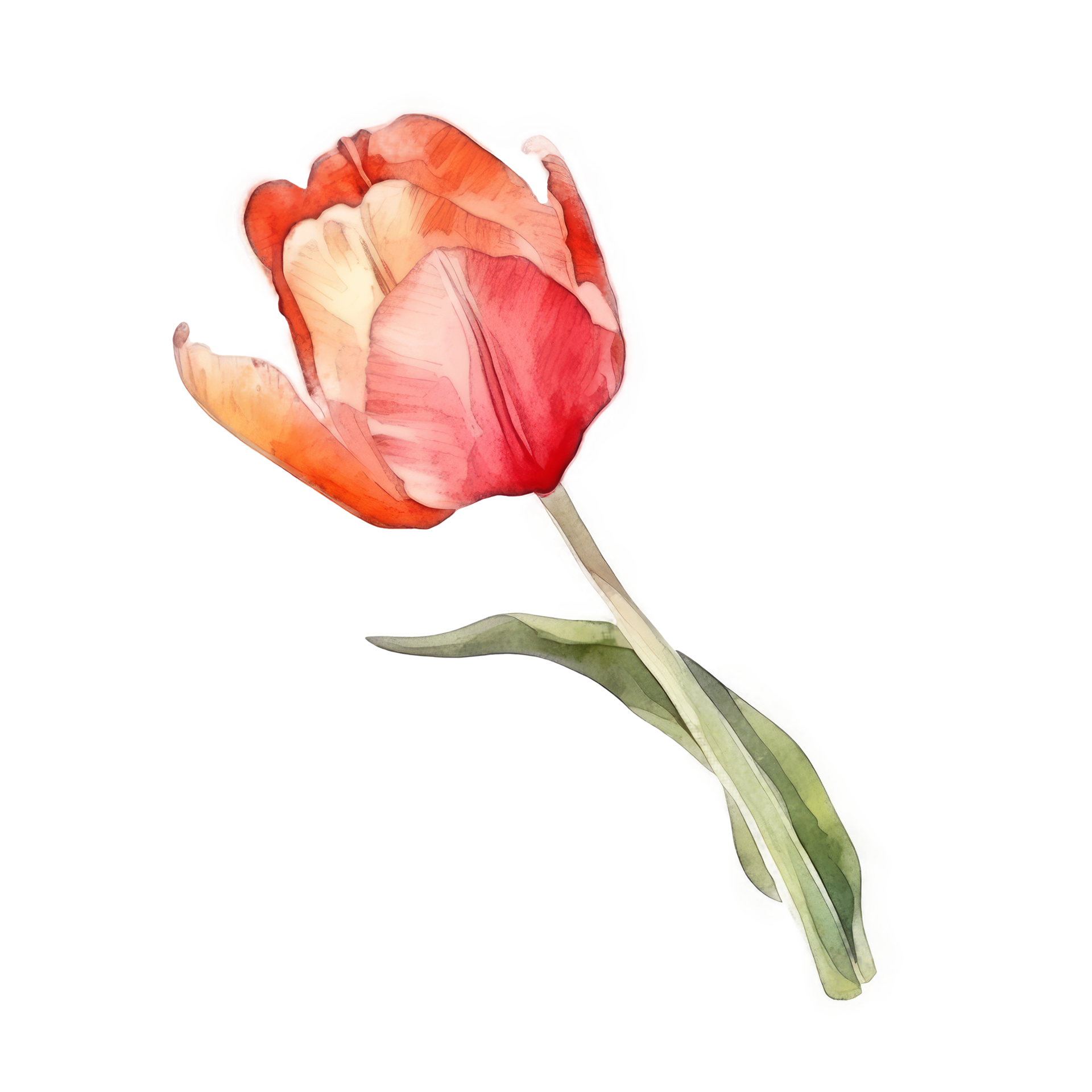 Free Watercolor tulip flower. 22917699 PNG with Transparent Background