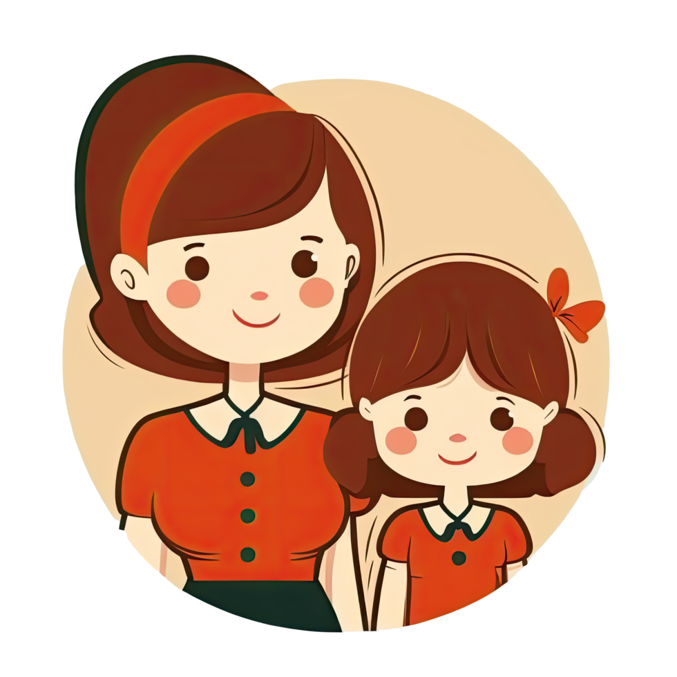 Mother And Daughter Cartoon 22917740 Png
