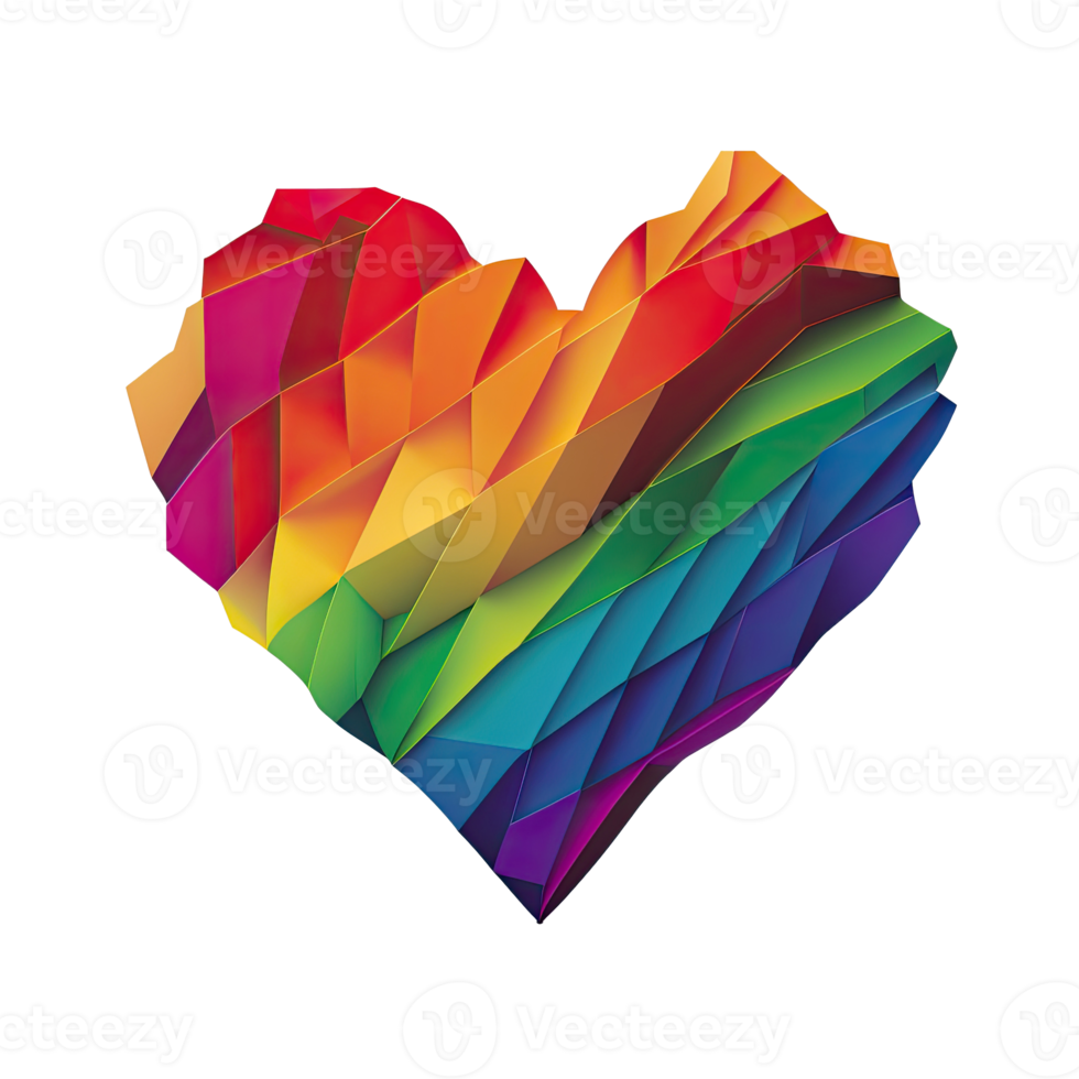 Colored pride heart shape. 22918429 PNG
