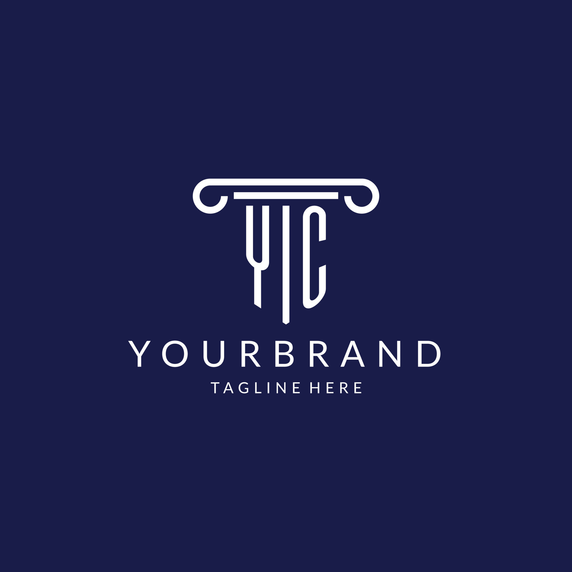 Yc Logo Monogram With Pillar Shape Designs 22920562 Vector Art At Vecteezy