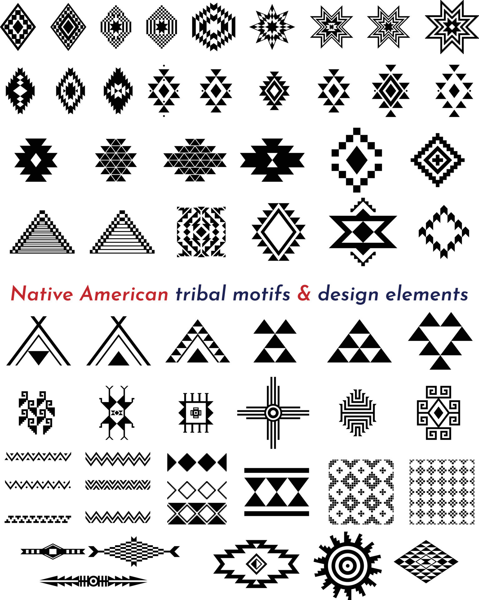native american tribal motifs and design elements 22921148 Vector Art ...