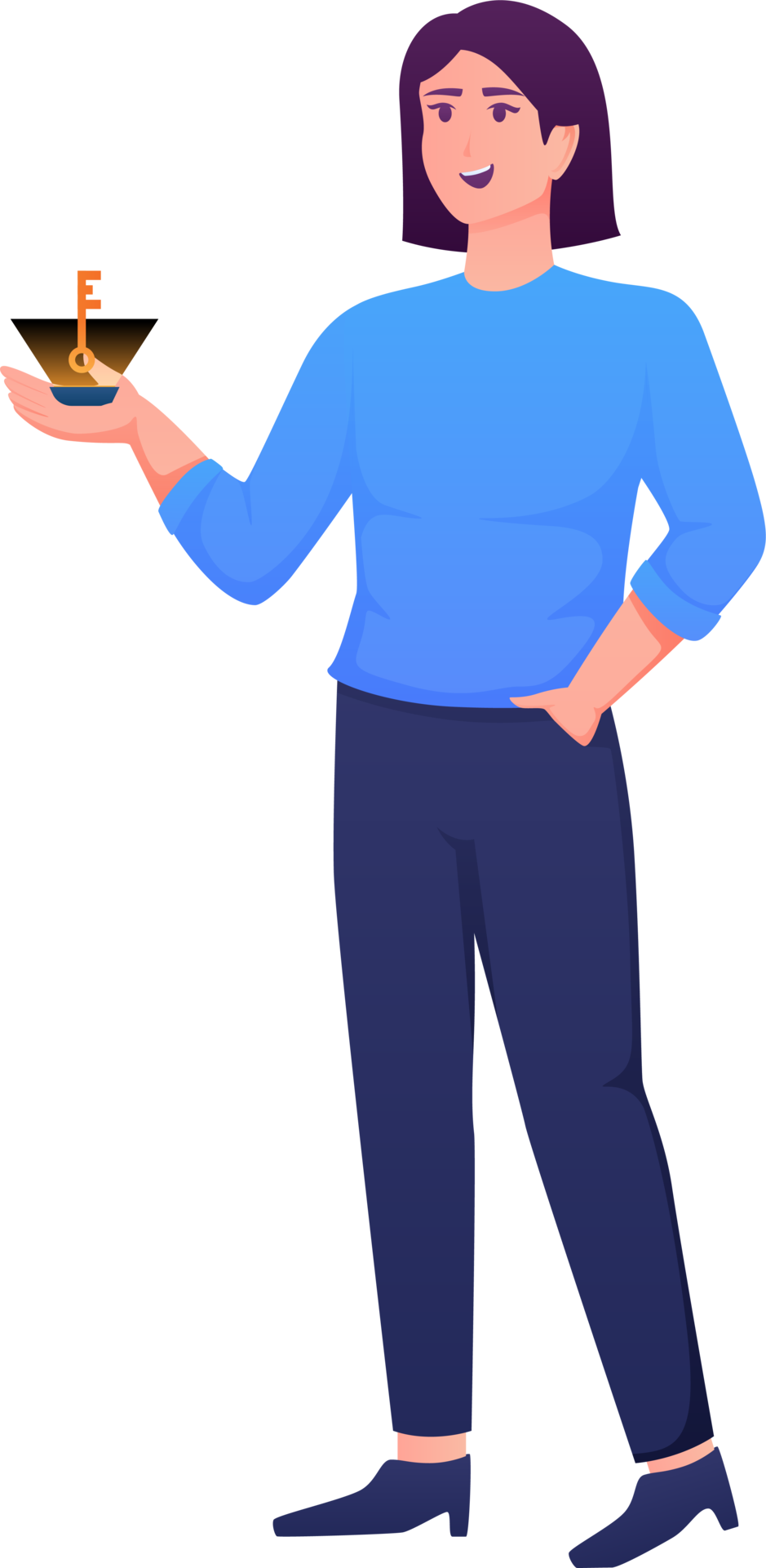 Digital Data Protection Illustration With Cyber Security Cartoon Character Cloud Computing