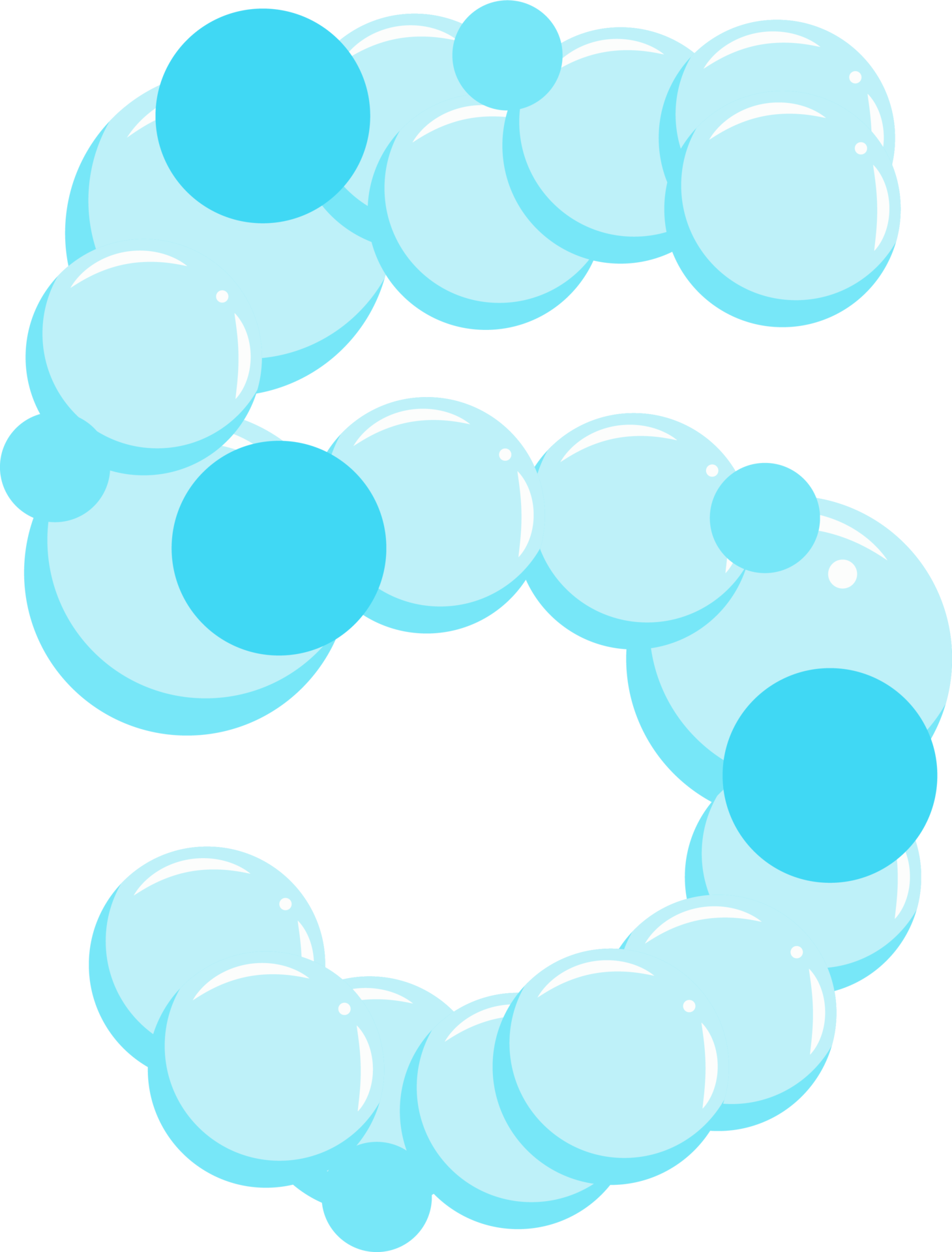Soap bubble number 5. Five water suds figure. Cartoon font 22926394 PNG